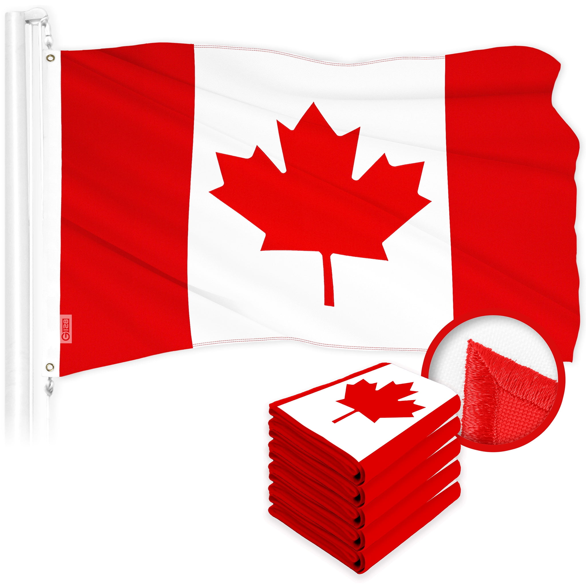G128 5 Pack: Canada Canadian Flag | 3x5 Ft | ToughWeave Series ...