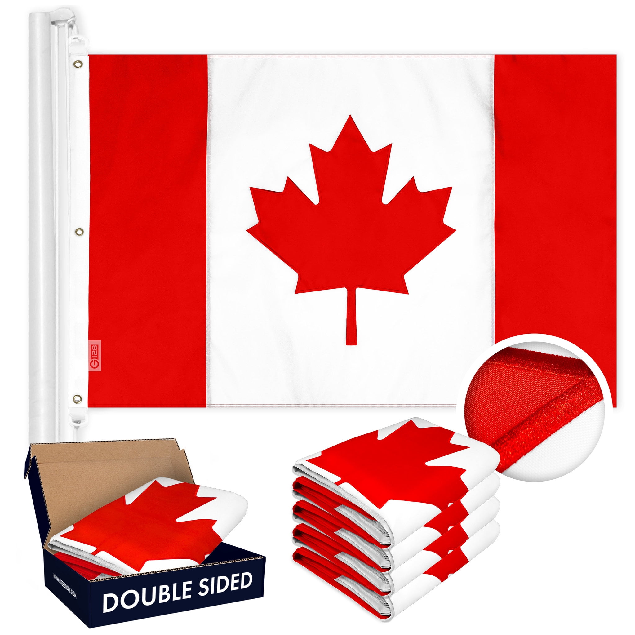 G128 5 Pack: Canada Canadian Flag | 5x8 Ft | Double ToughWeave Series ...