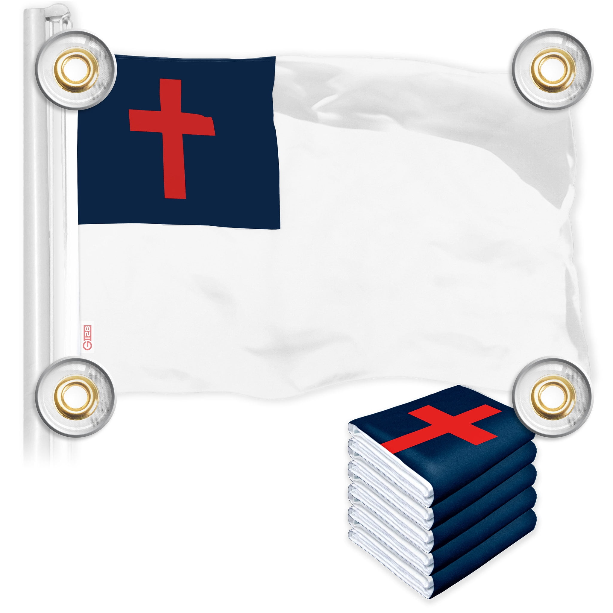 G128 5 Pack: Christian Flag | 3x5 Ft | LiteWeave Pro Series Printed ...