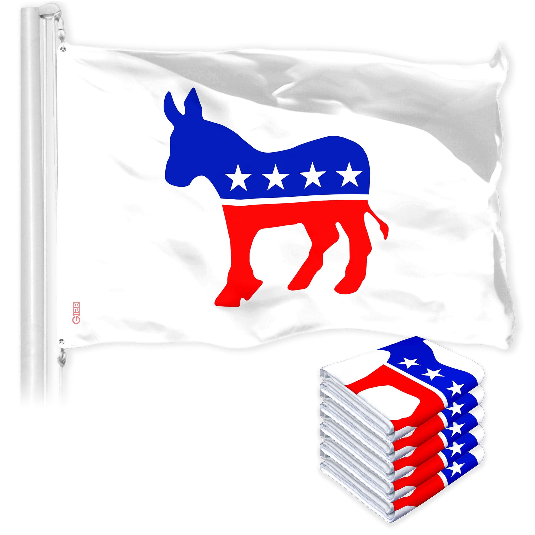 G128 5 Pack: Democratic Party Flag | 3x5 Ft | LiteWeave Pro Series ...