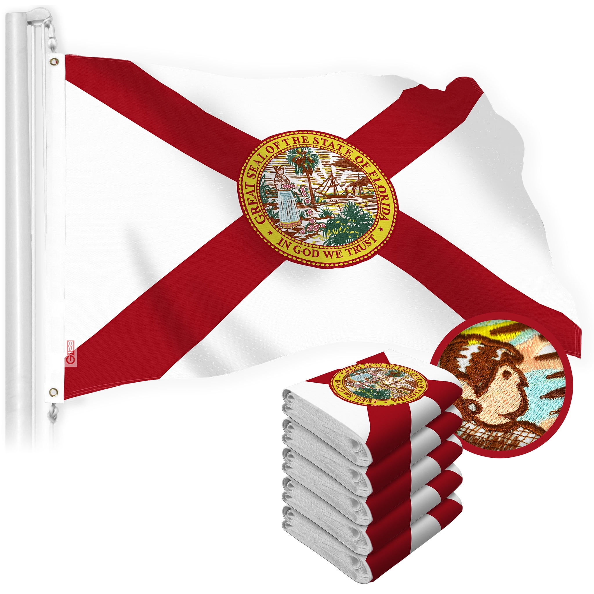 G128 5 Pack: Florida FL State Flag | 3x5 Ft | StormFlyer Series ...