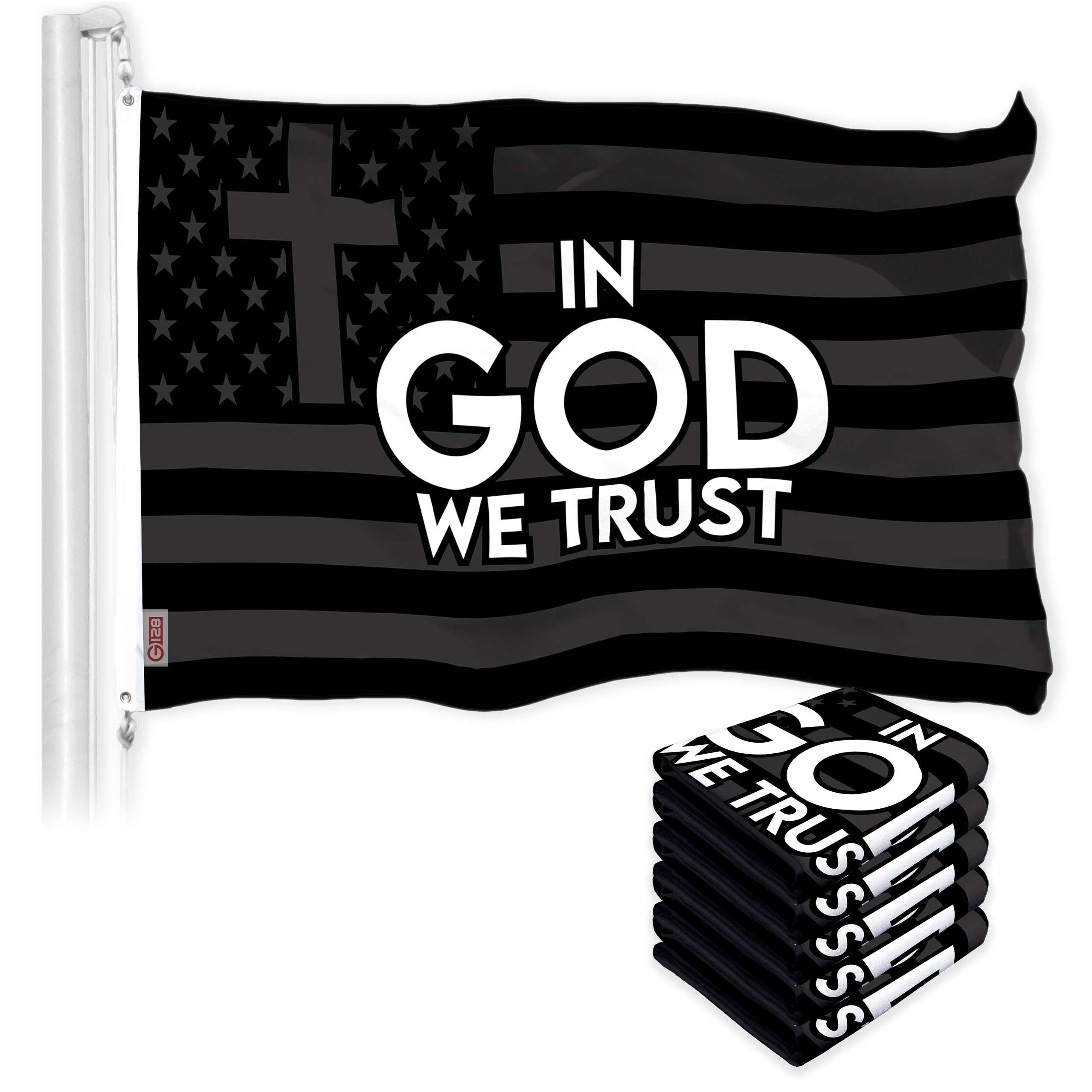 G128 5 Pack: In God We Trust Patriotic Flag | 3x5 Ft | LiteWeave Pro ...