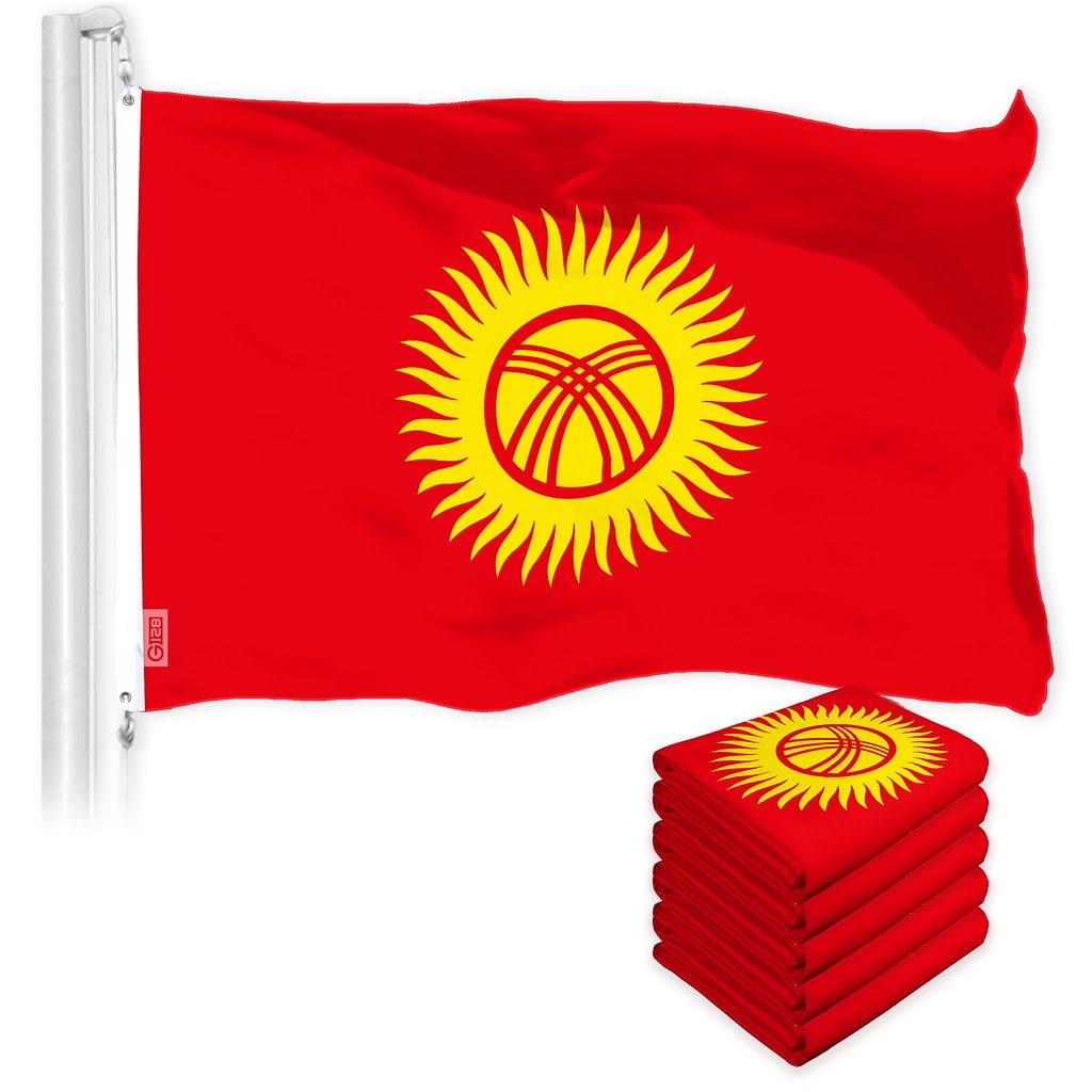 G128 5 Pack: Kyrgyzstan Kyrgyz Flag | 3x5 Ft | LiteWeave Pro Series ...