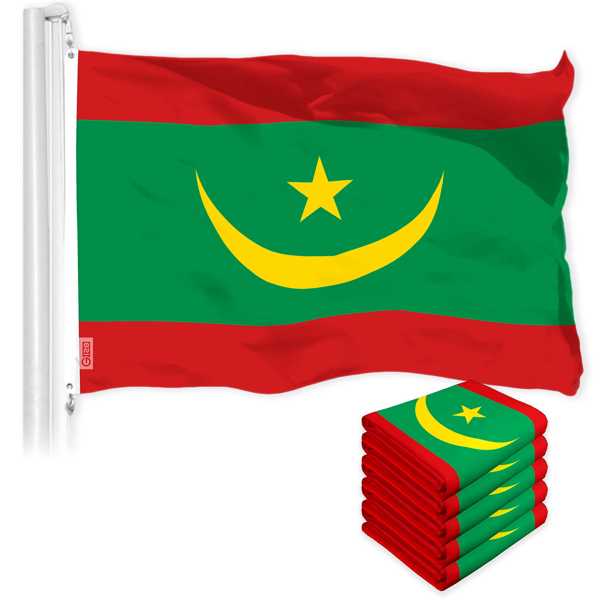 G128 5 Pack: Mauritania Mauritanian Flag | 3x5 Ft | LiteWeave Pro ...