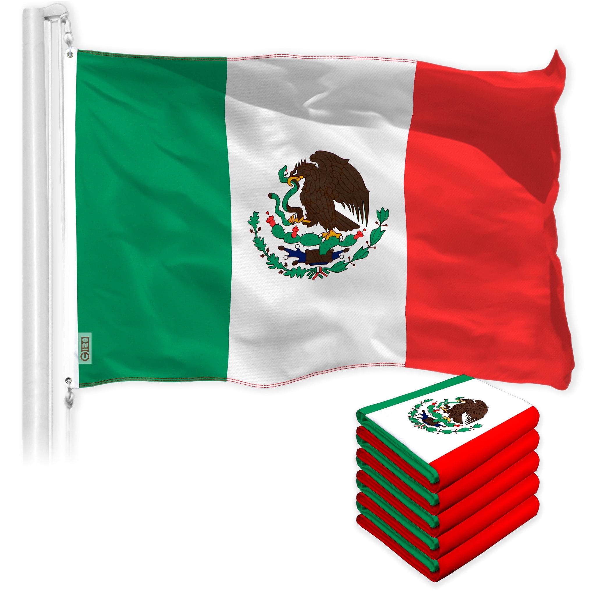 G128 5 Pack: Mexico Mexican Flag | 2x3 Ft | LiteWeave Pro Series ...