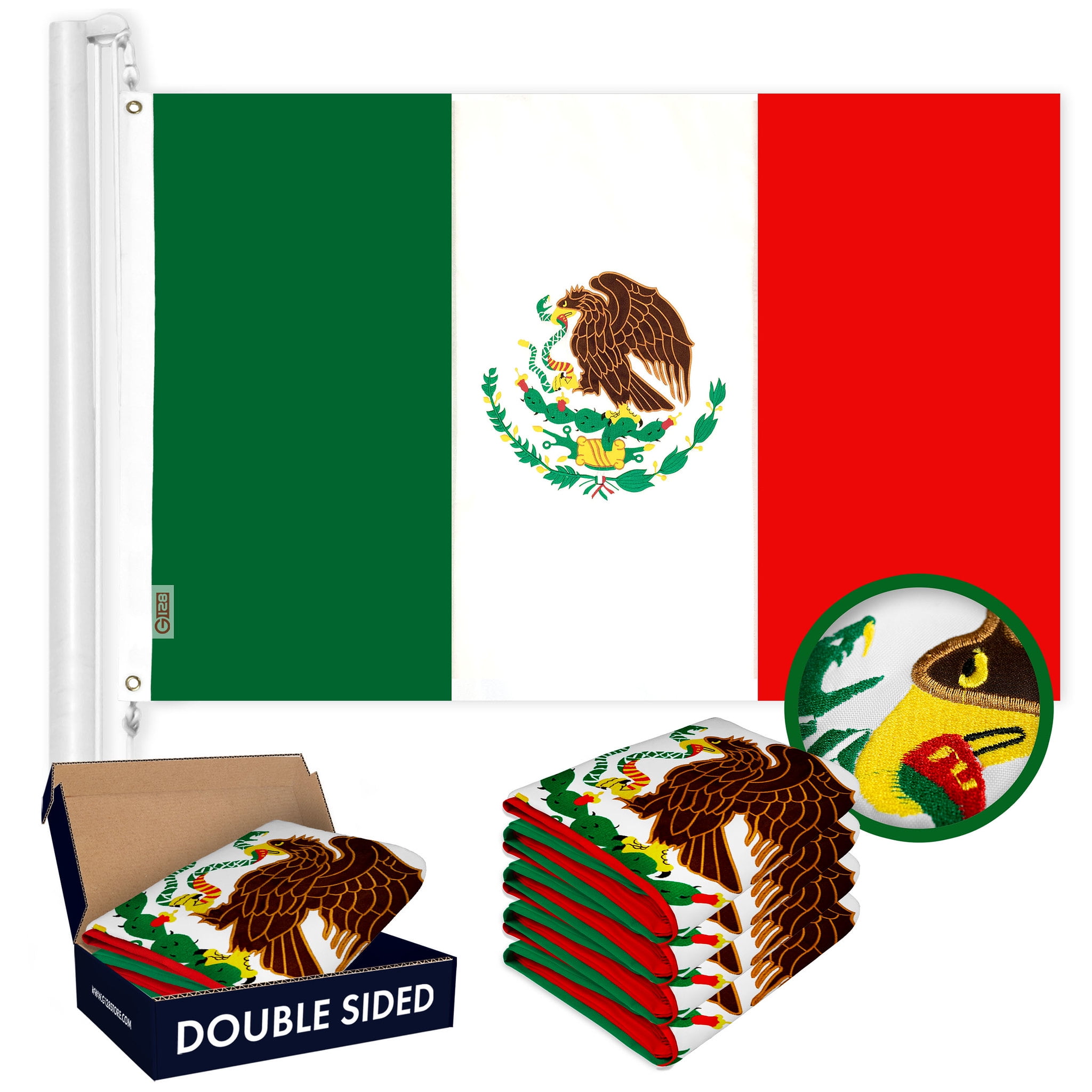 G128 5 Pack: Mexico Mexican Flag | 6x10 Ft | Double ToughWeave Series ...