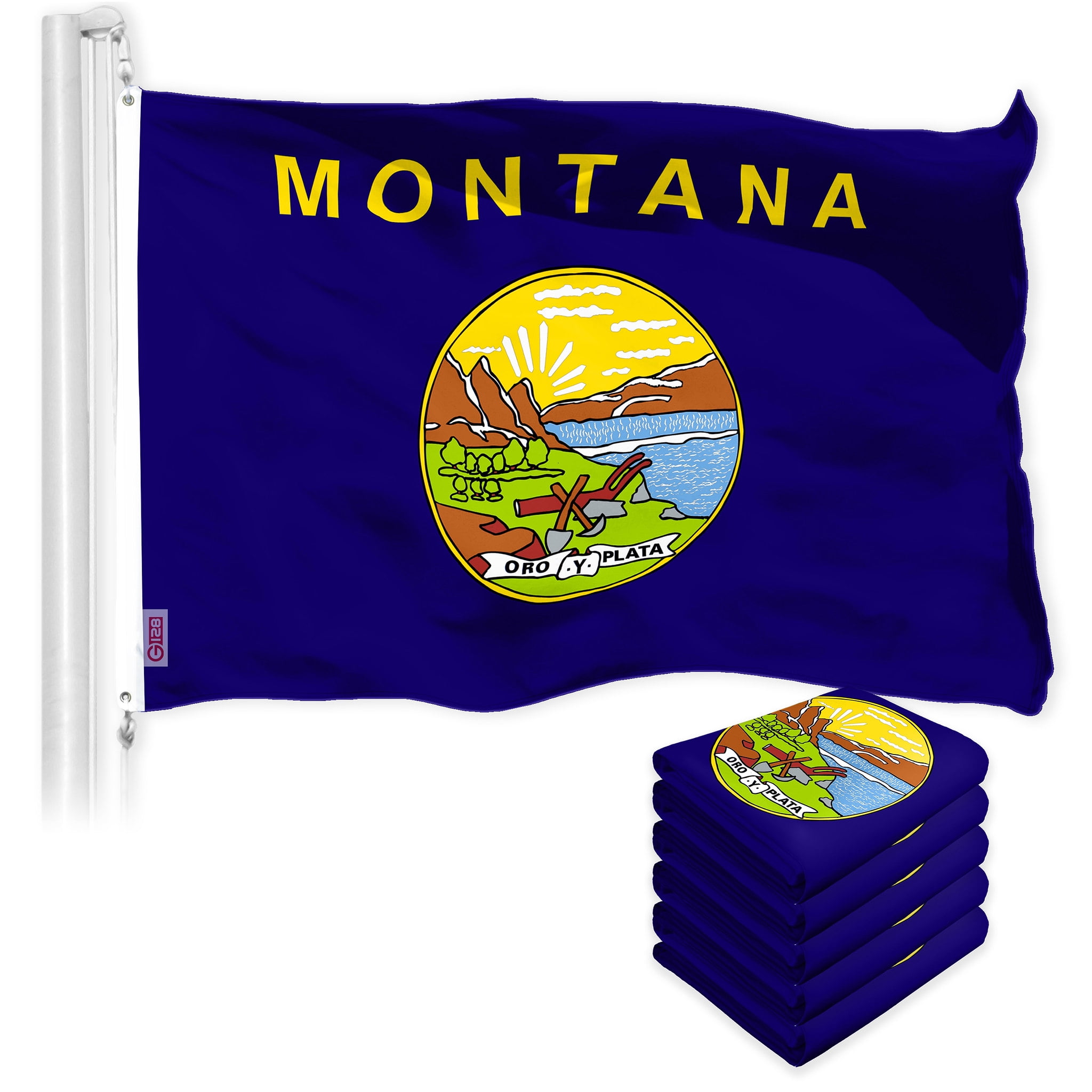 G128 5 Pack: Montana MT State Flag | 3x5 Ft | LiteWeave Pro Series ...