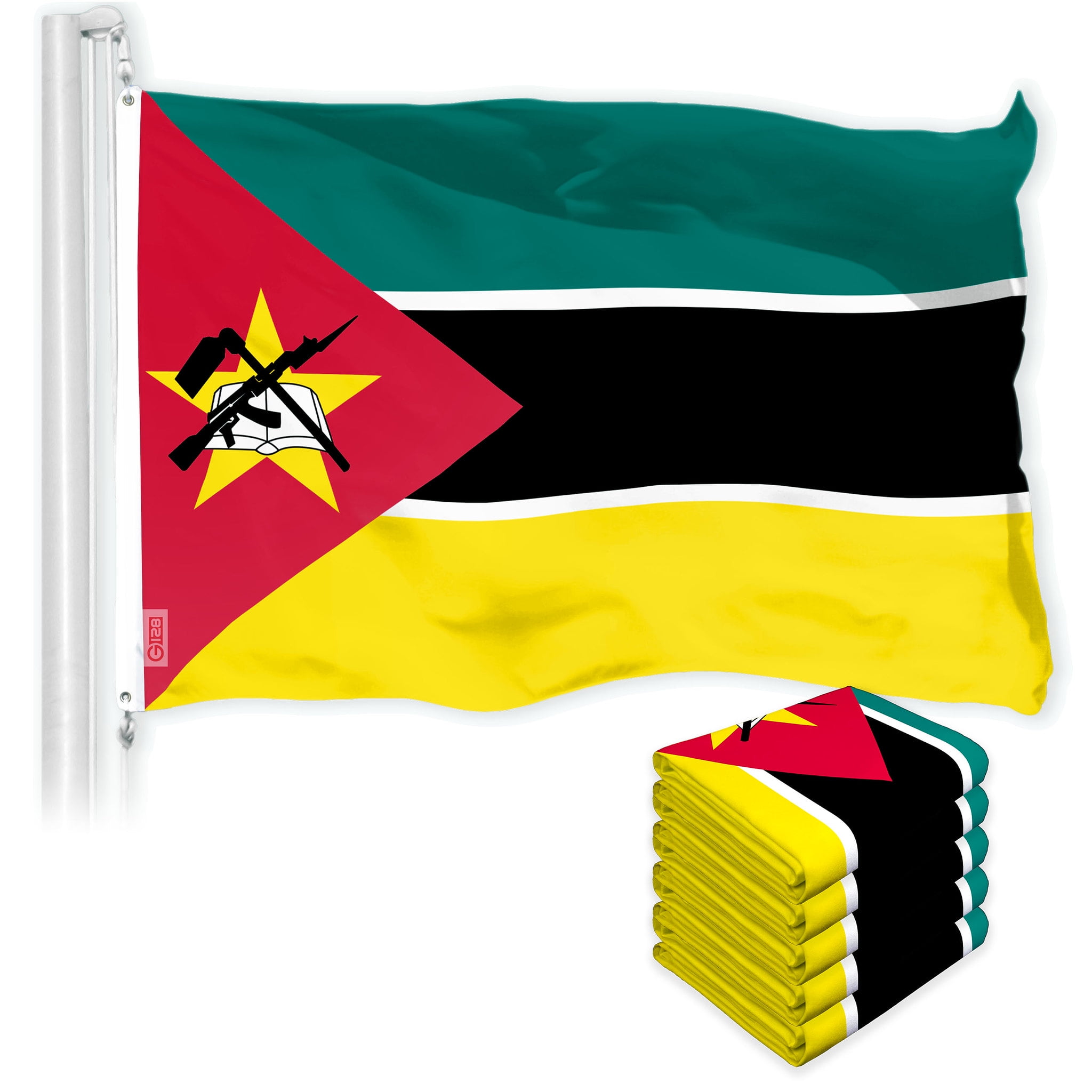 G128 5 Pack: Mozambique Mozambican Flag | 3x5 Ft | LiteWeave Pro ...