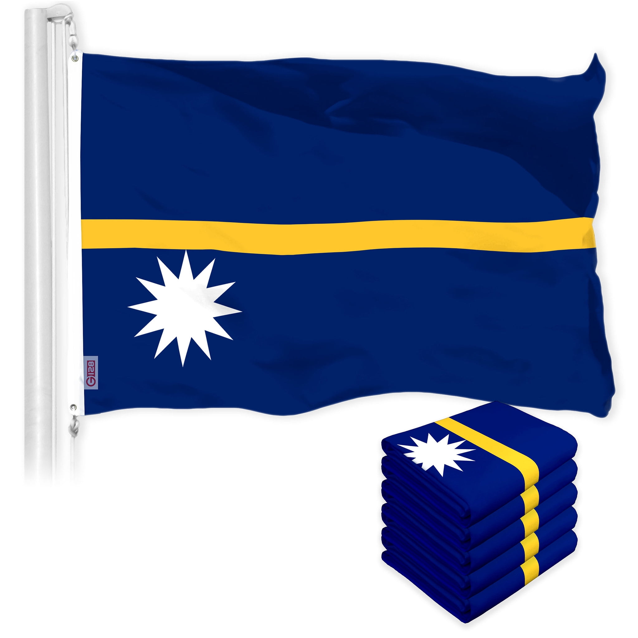 G128 5 Pack: Nauru Nauruan Flag | 3x5 Ft | LiteWeave Pro Series Printed ...