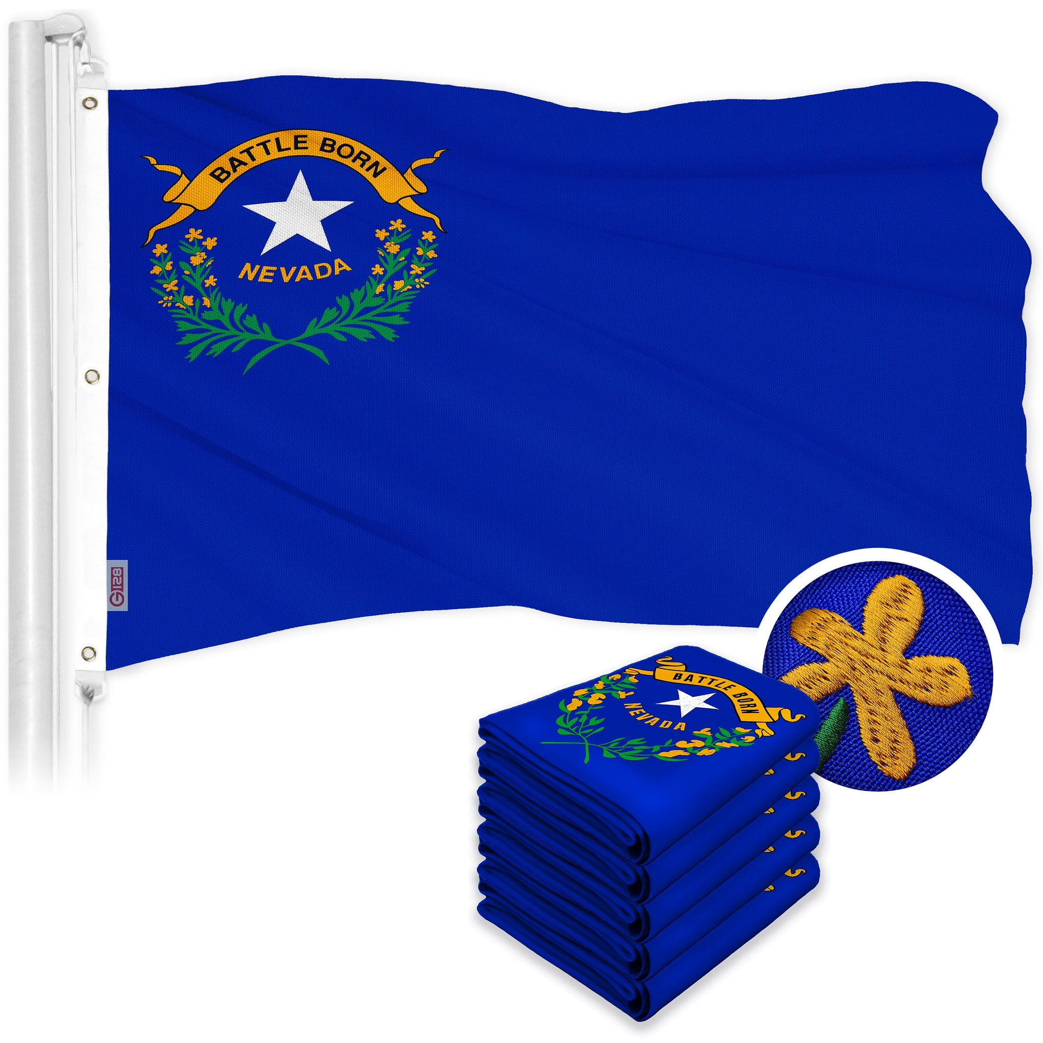 G128 5 Pack: Nevada NV State Flag | 6x10 Ft | ToughWeave Series ...