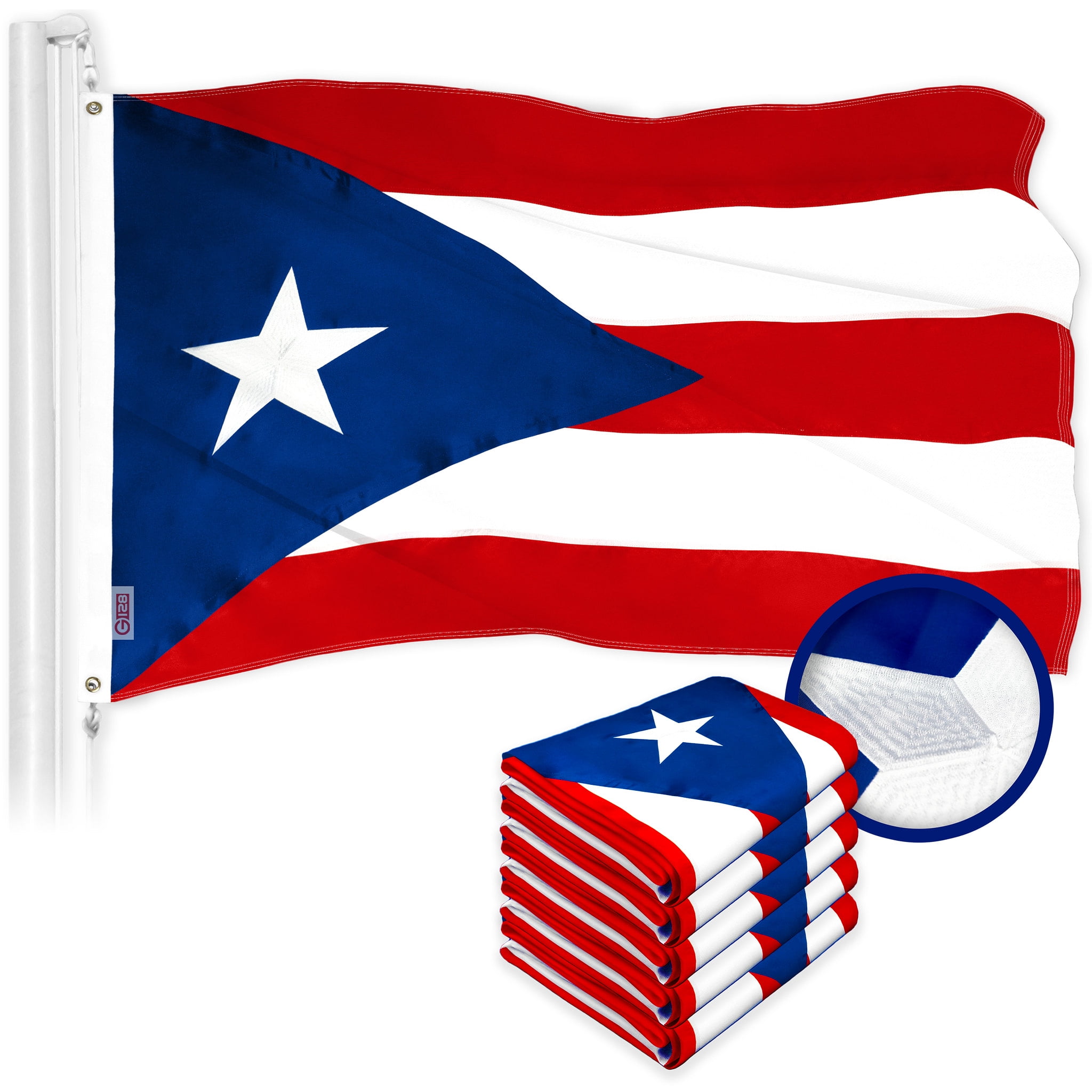 G128 5 Pack: Puerto Rico Puerto Rican Flag | 4x6 Ft | ToughWeave Series ...