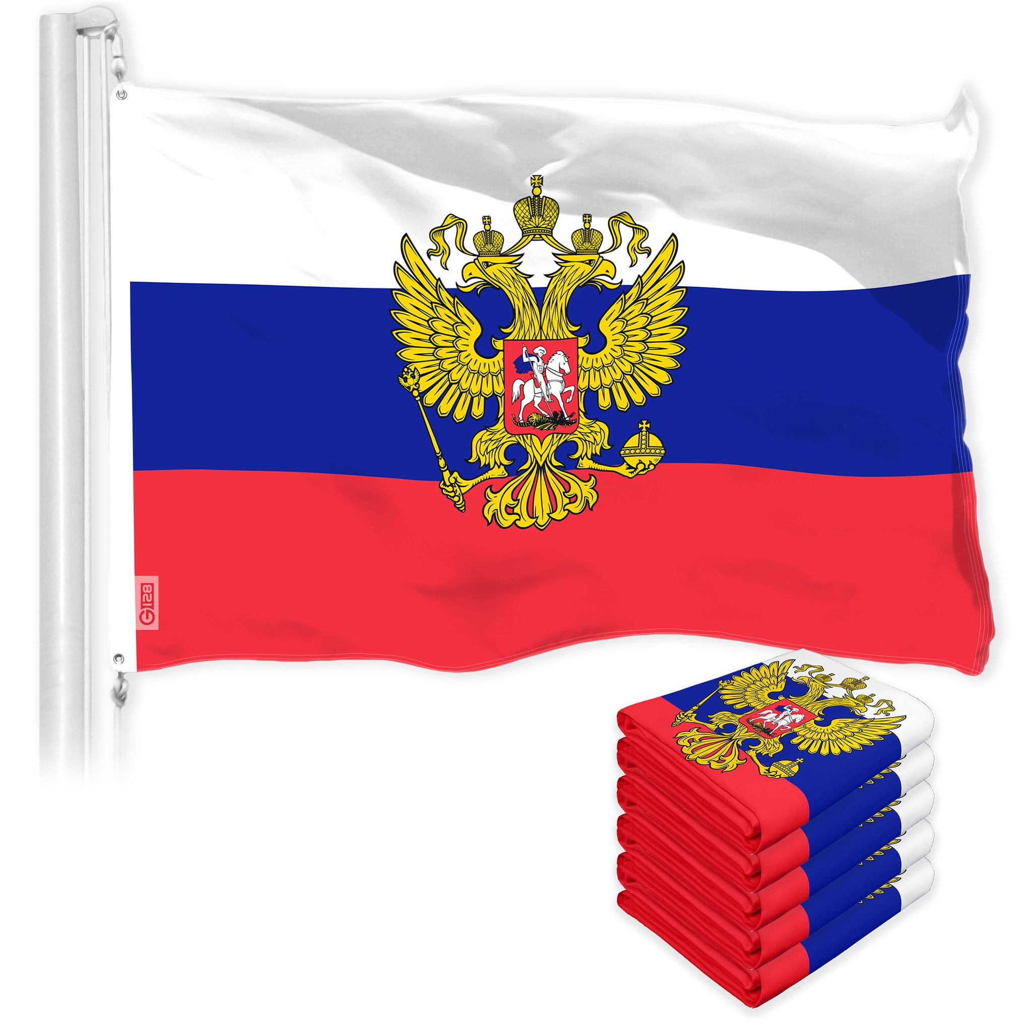 G128 5 Pack: Russia Russian Ensign Flag | 3x5 Ft | LiteWeave Pro Series ...