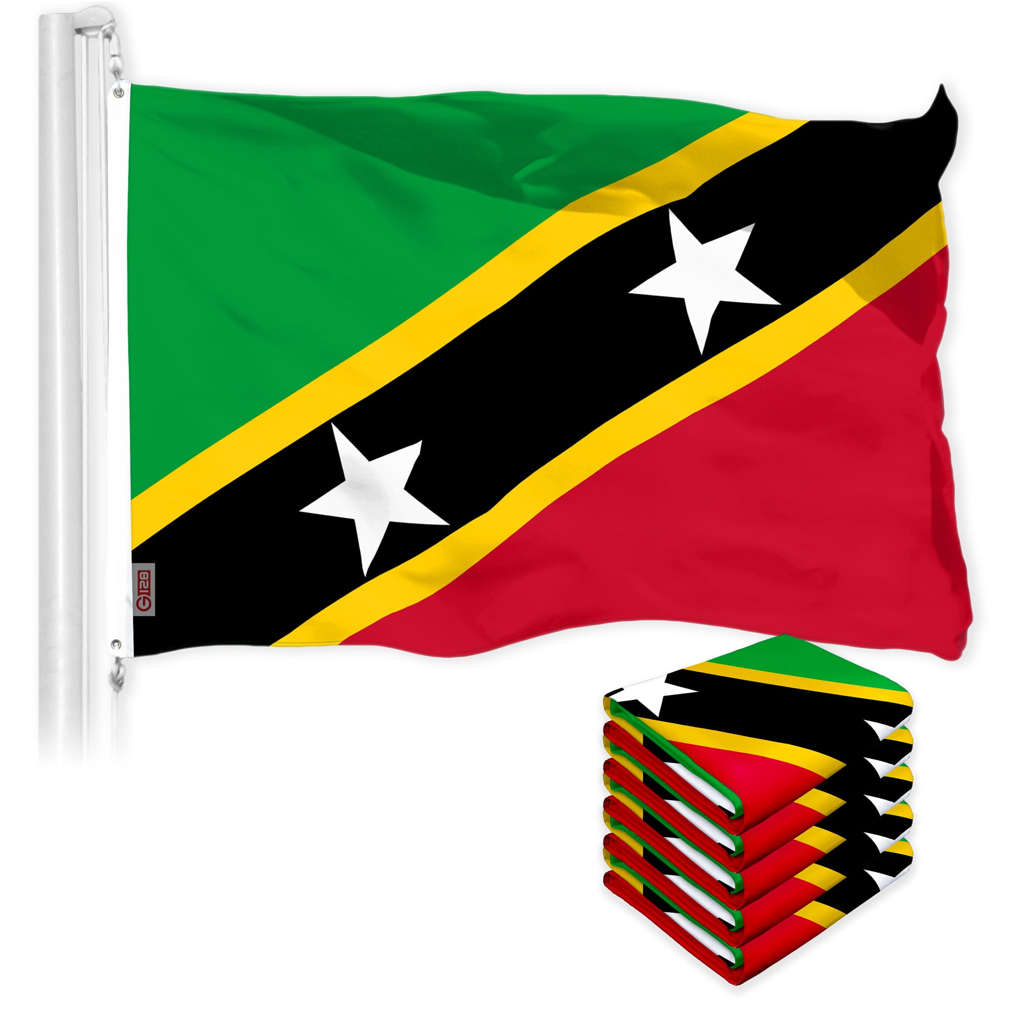 G128 5 Pack: Saint Kitts and Nevis Flag | 3x5 Ft | LiteWeave Pro Series ...