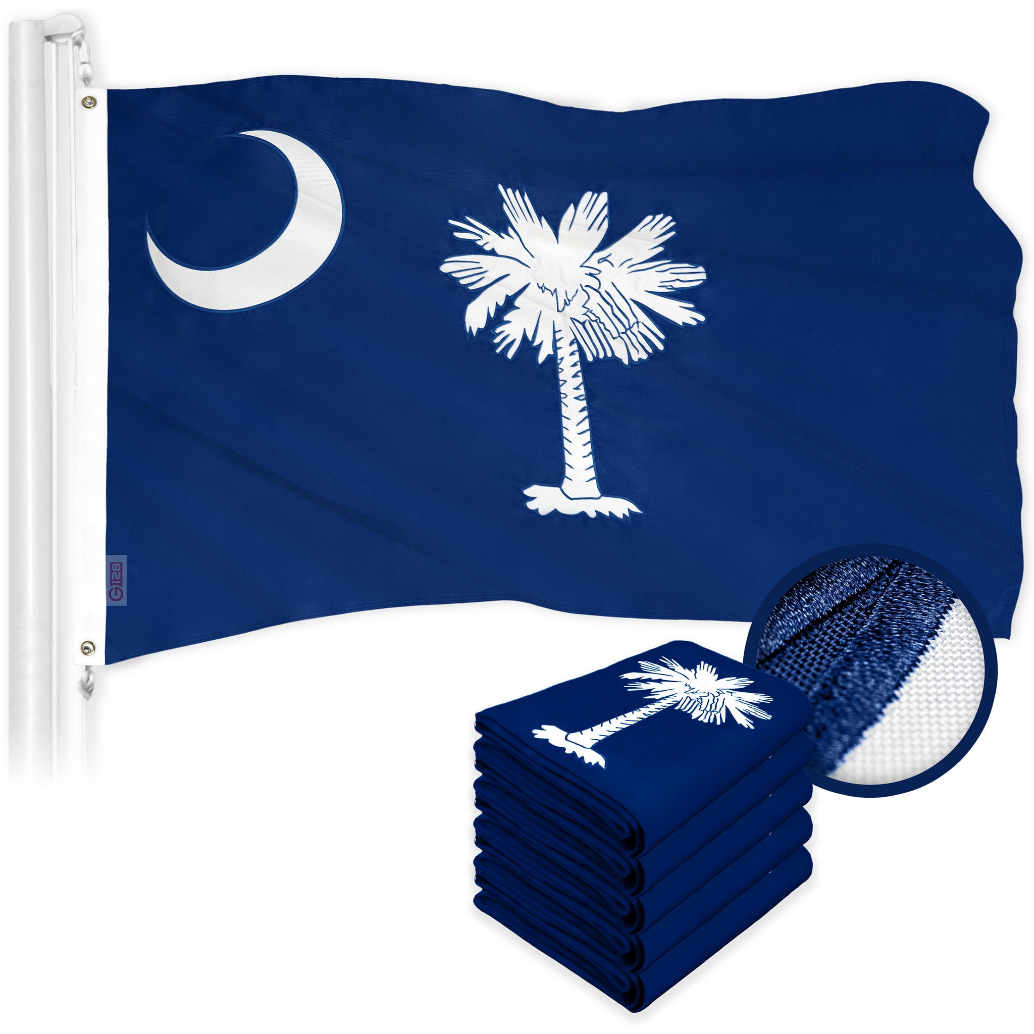 G128 5 Pack: South Carolina SC State Flag | 2.5x4 Ft | ToughWeave ...