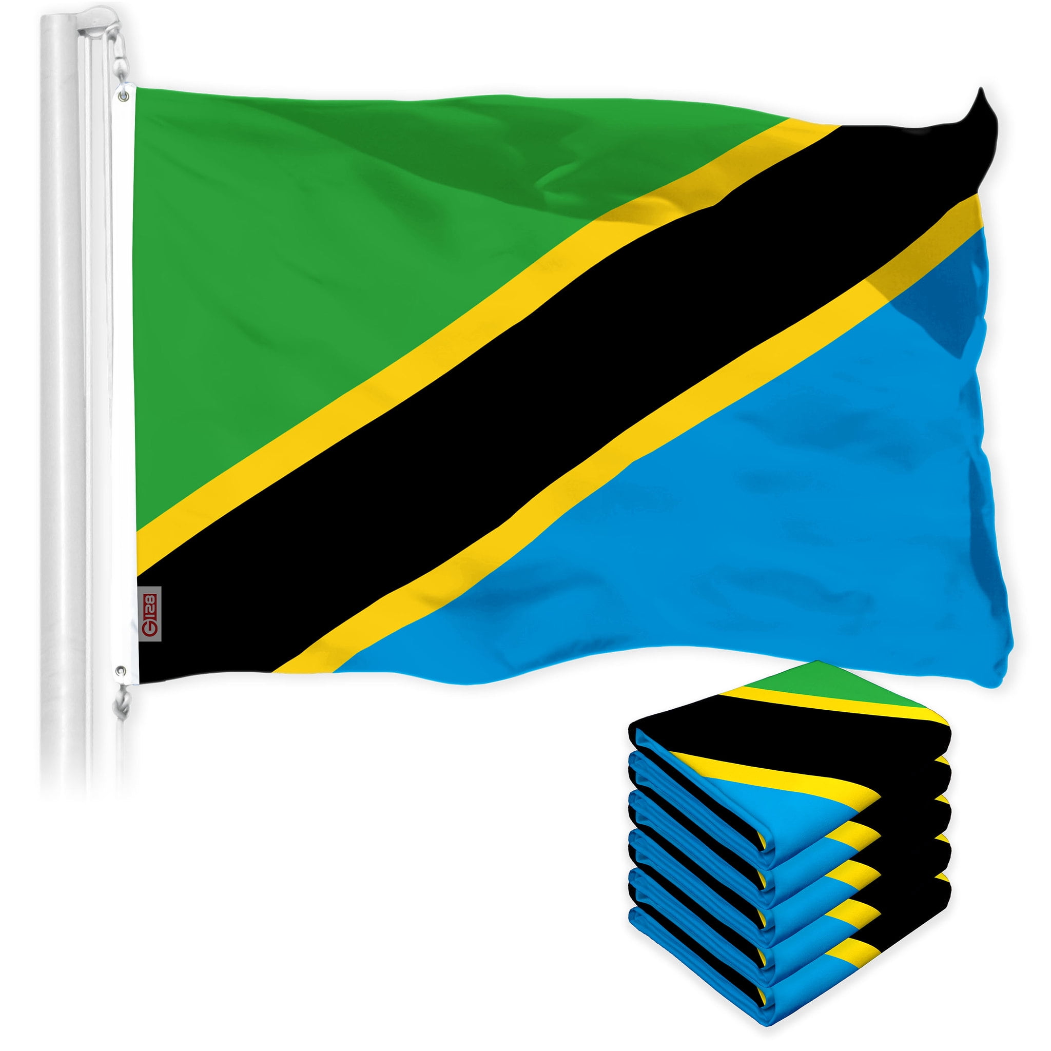 G128 5 Pack: Tanzania Tanzanian Flag | 3x5 Ft | LiteWeave Pro Series ...