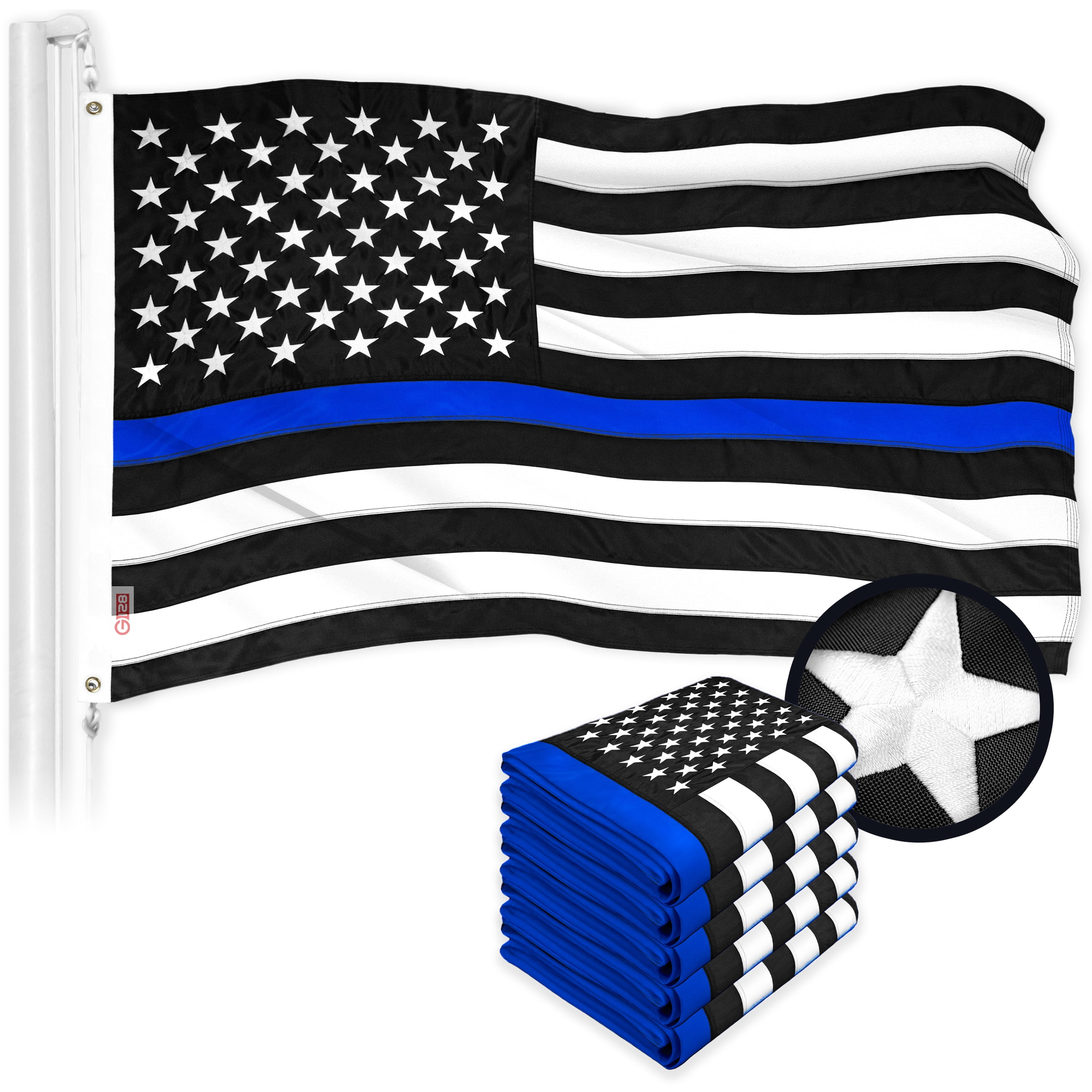G128 5 Pack: Thin Blue Line Flag | 20x30 In | ToughWeave Series ...