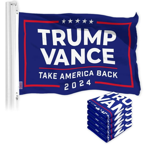 G128 5 Pack: Trump Vance 2024 Election Take America Back Blue Flag | 3x5 Ft | LiteWeave Pro ...