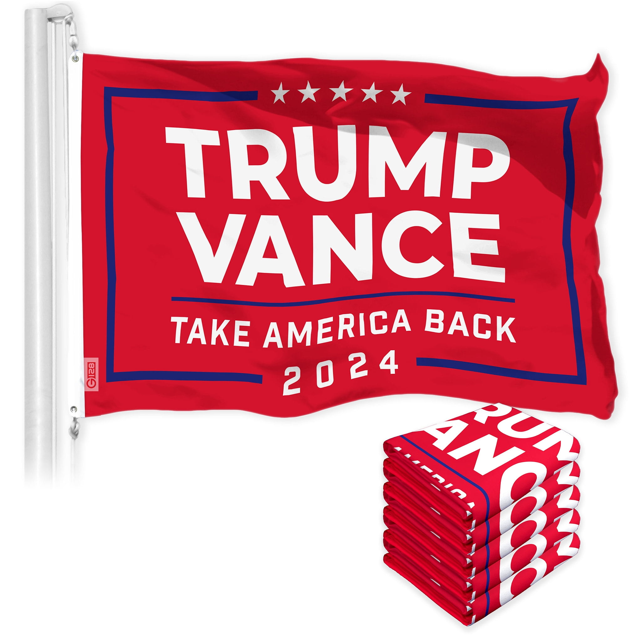 G128 5 Pack: Trump Vance 2024 Election Take America Back Red Flag | 3x5 ...