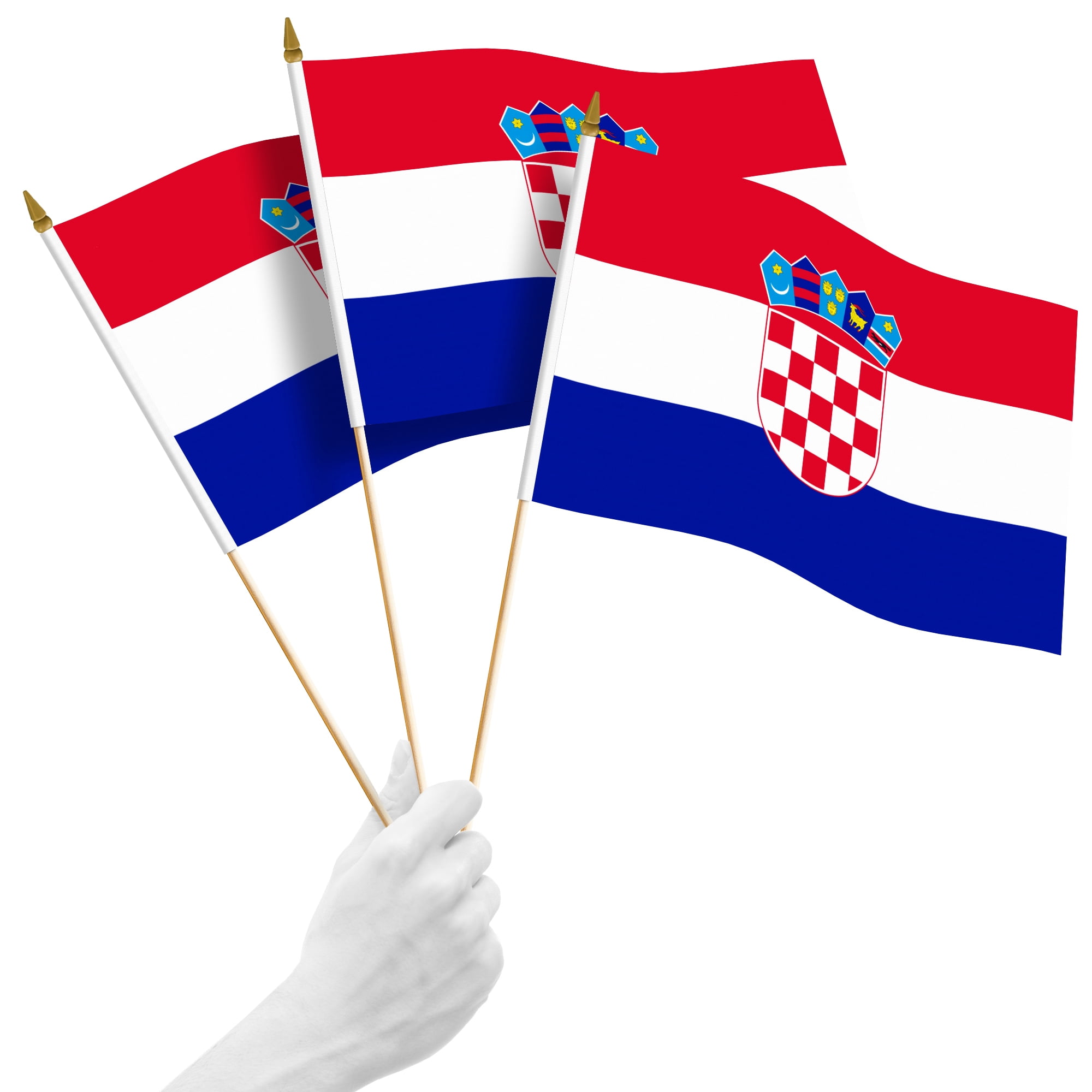 G128 50 Pack Handheld Croatia Croatian Stick Flags | 12x18 In | Printed ...