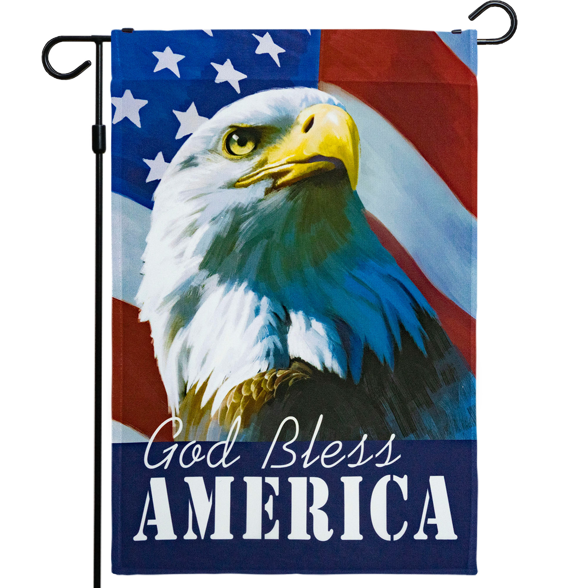 Carolines Treasures BB2188GF God Bless American Flag with Buff Poodle ...