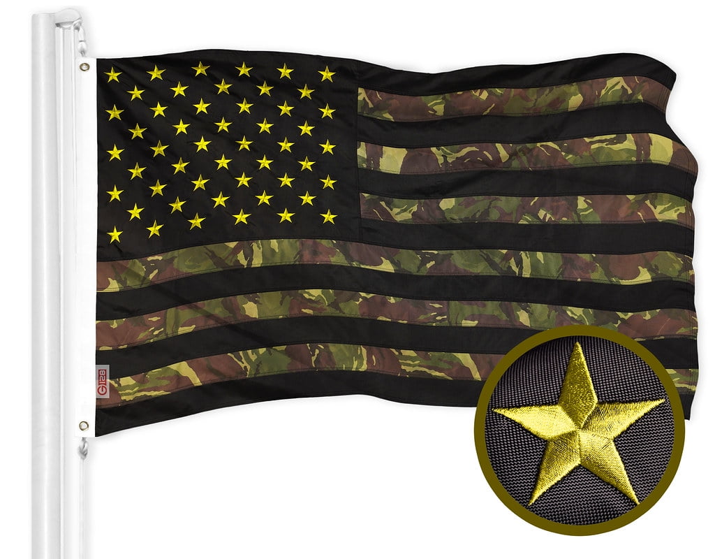 G128 American USA Camouflage Flag 3x5 Feet Embroidered Green Stars Camo ...