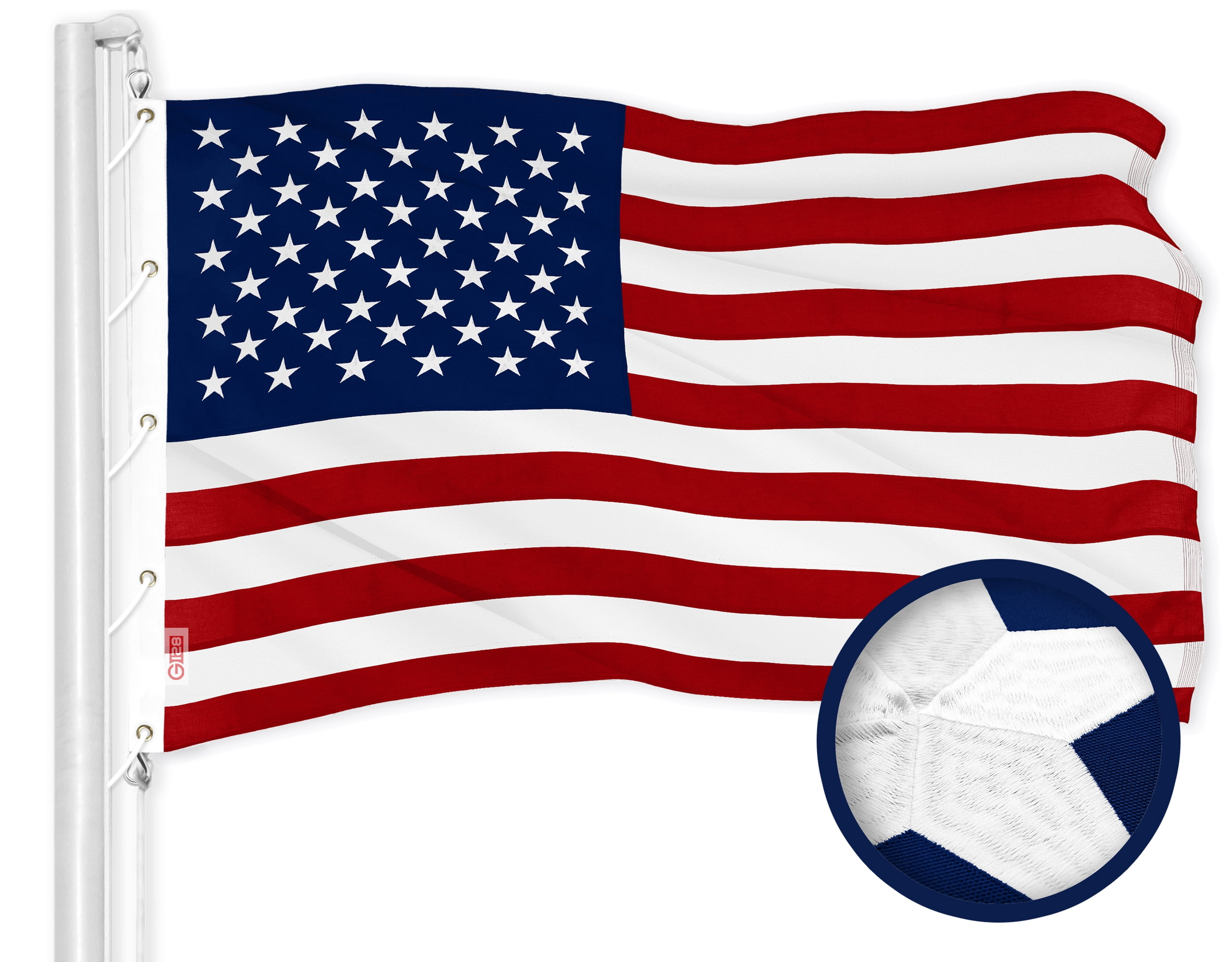 G128 American USA Flag | 10x19 Ft | ToughWeave Series Embroidered 600D ...