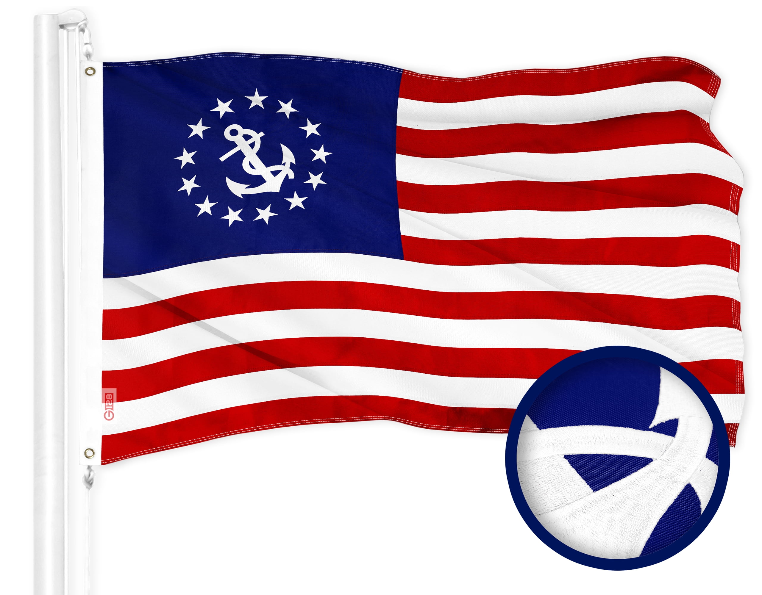 G128 American USA Yacht Ensign Flag | 1x1.5 Ft | ToughWeave Series ...