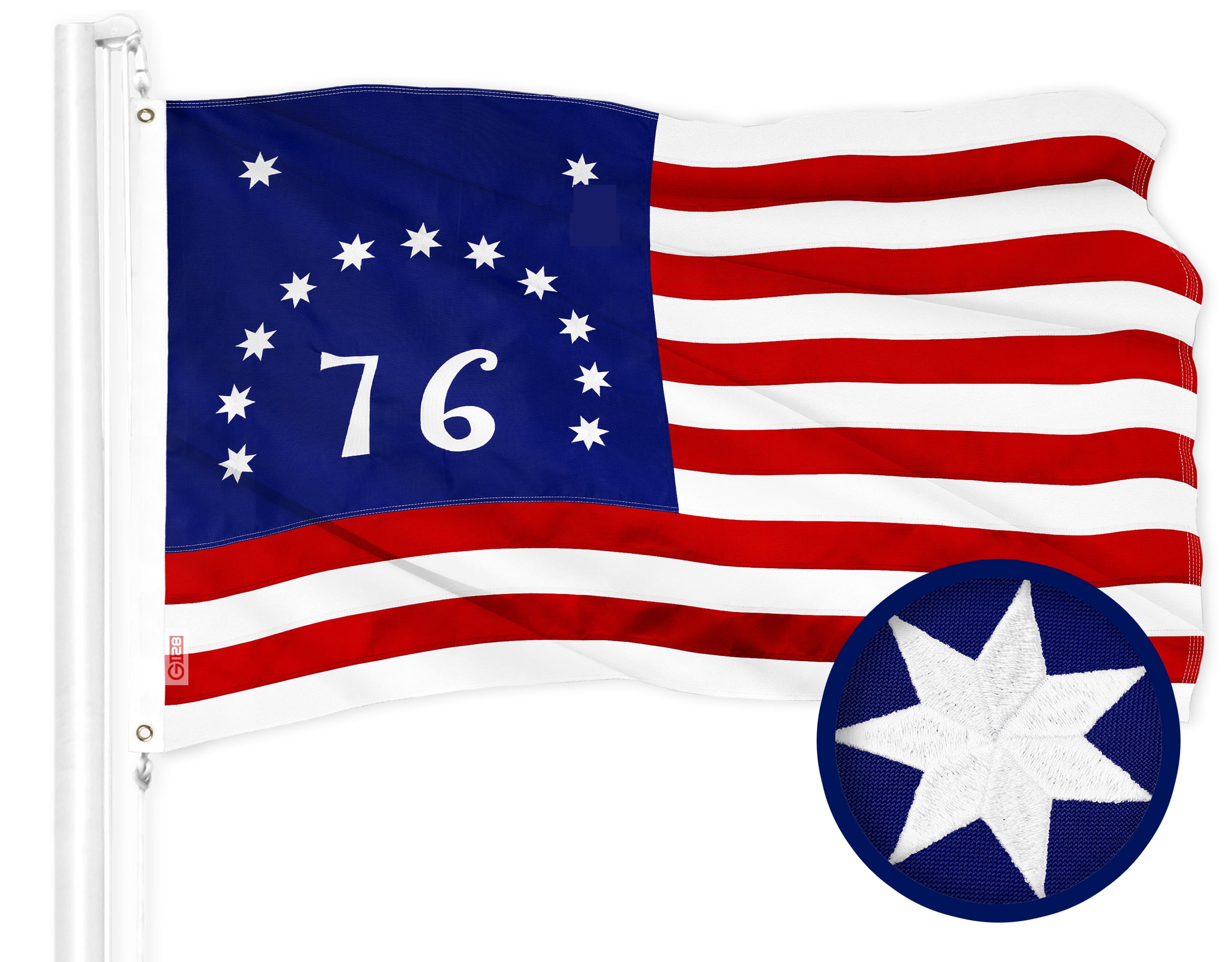 G128 Bennington 76 Flag | 1x1.5 Ft | ToughWeave Series Embroidered 300D ...