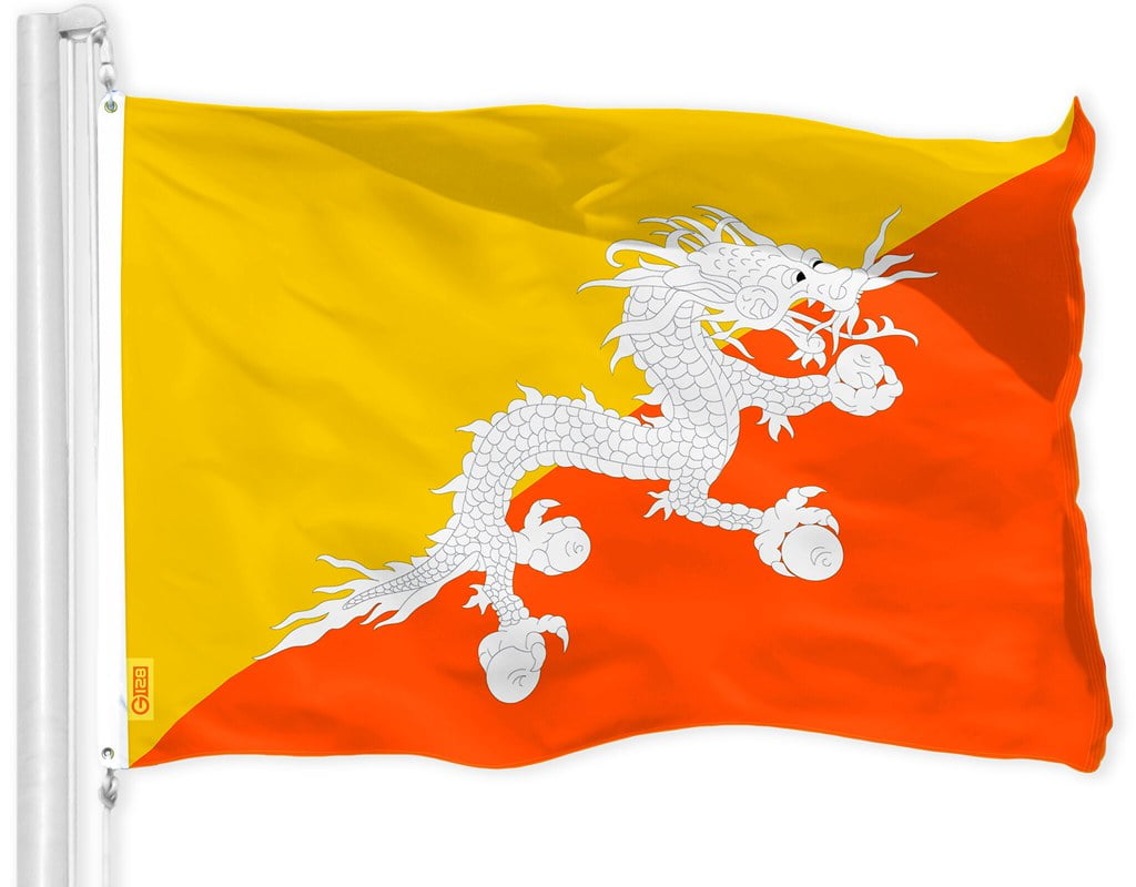 G128 Bhutan Bhutanese Flag | 3x5 Ft | Printed 150D Polyester - Indoor ...