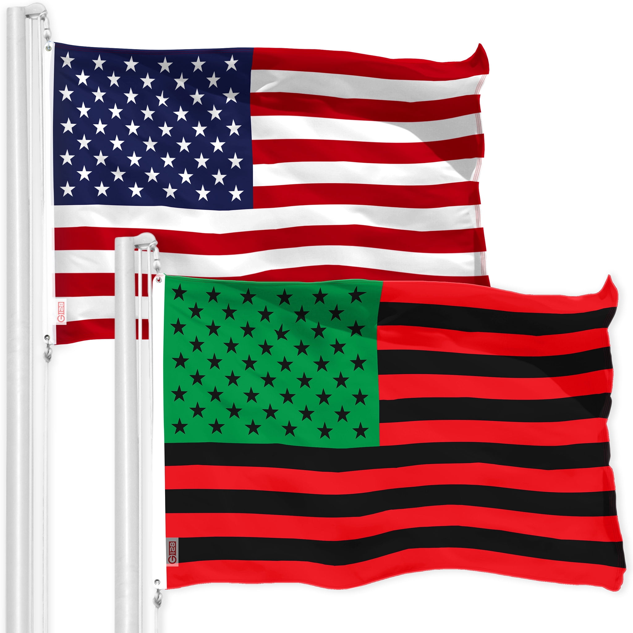 G128 Combo Pack: American USA Flag 3x5 Ft & Afro American Black ...