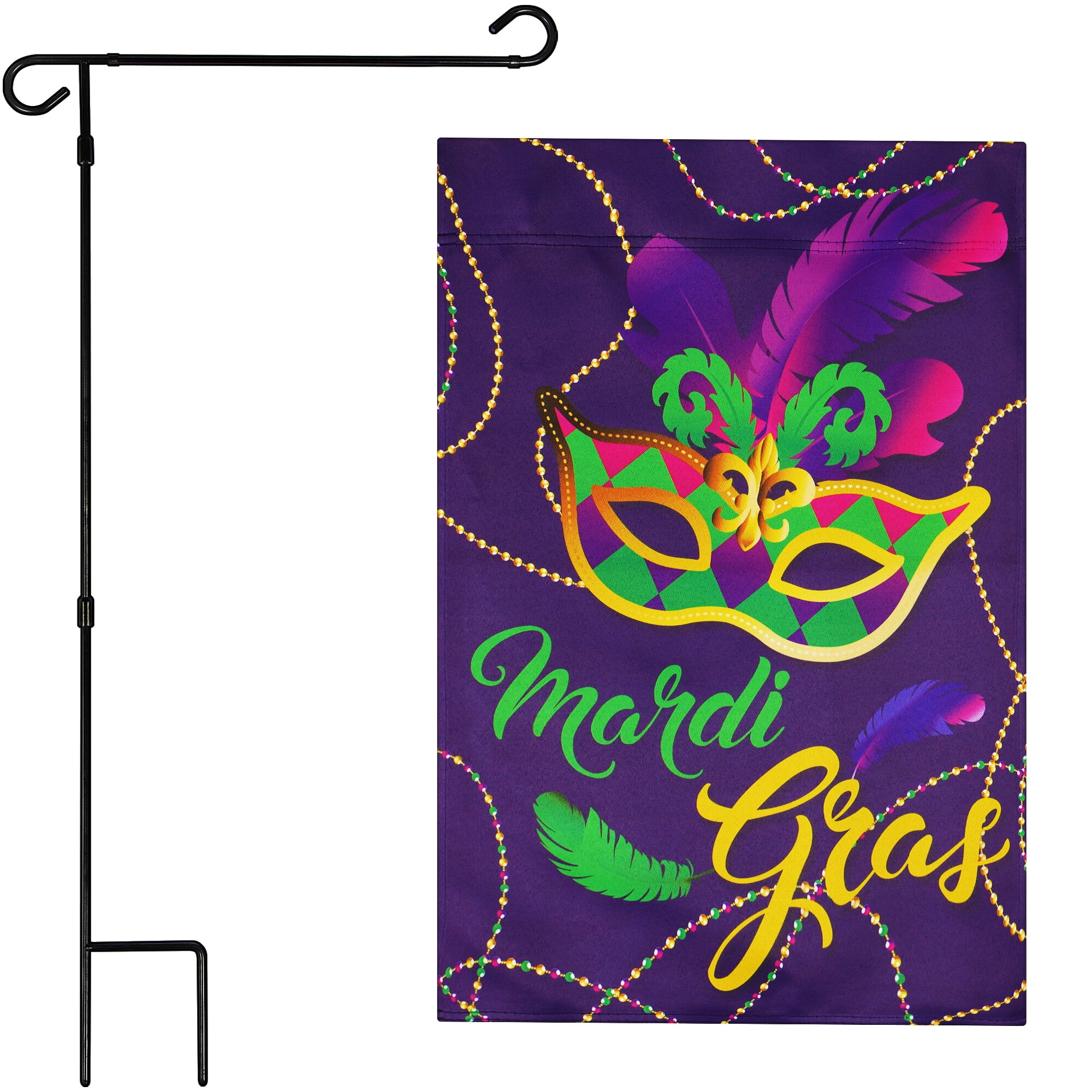 G128 Combo Pack: Garden Flag Stand Black 36 in x 16 in & Garden Flag ...