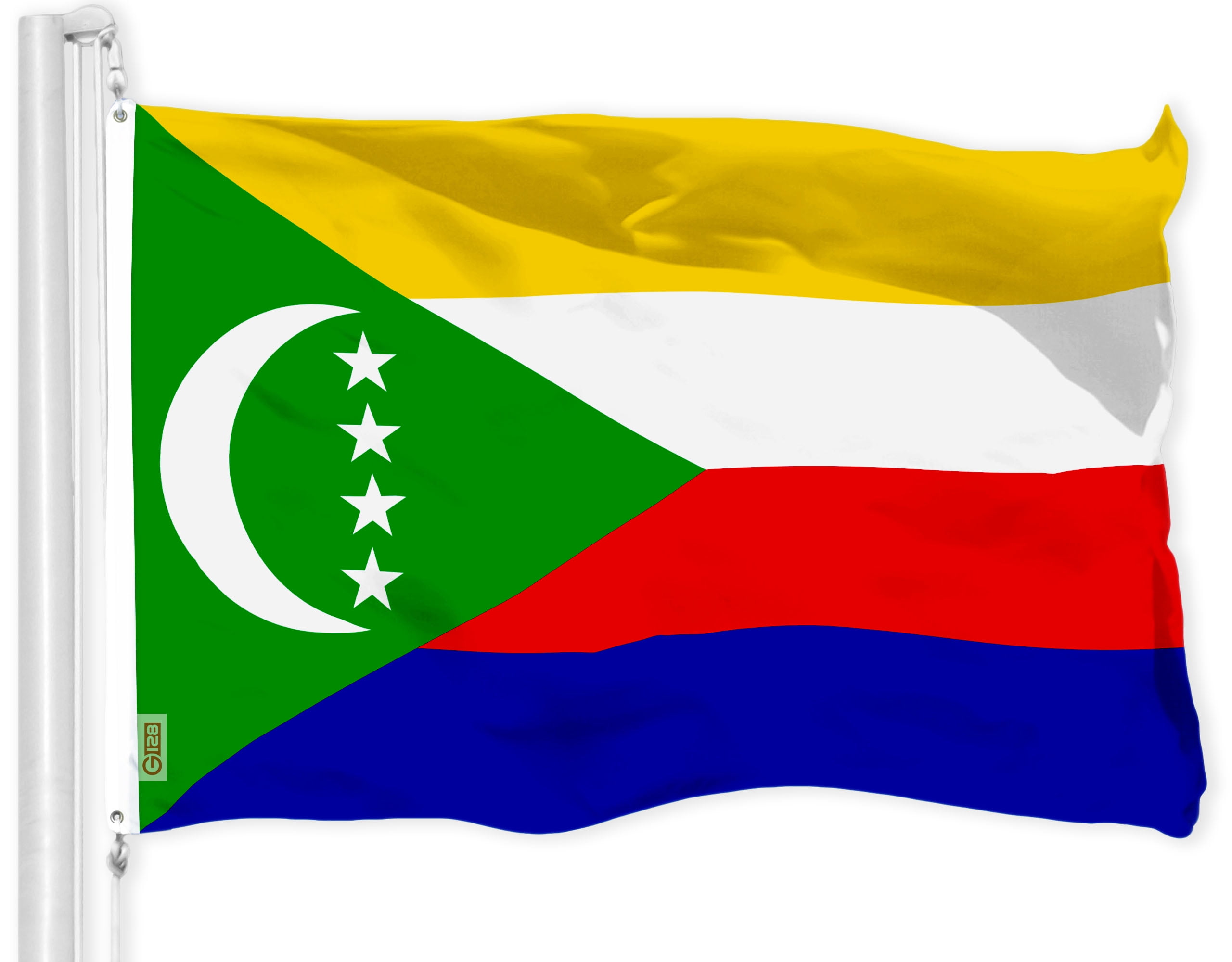 G128 Comoros Comorian Flag | 3x5 Ft | LiteWeave Pro Series Printed 150D ...