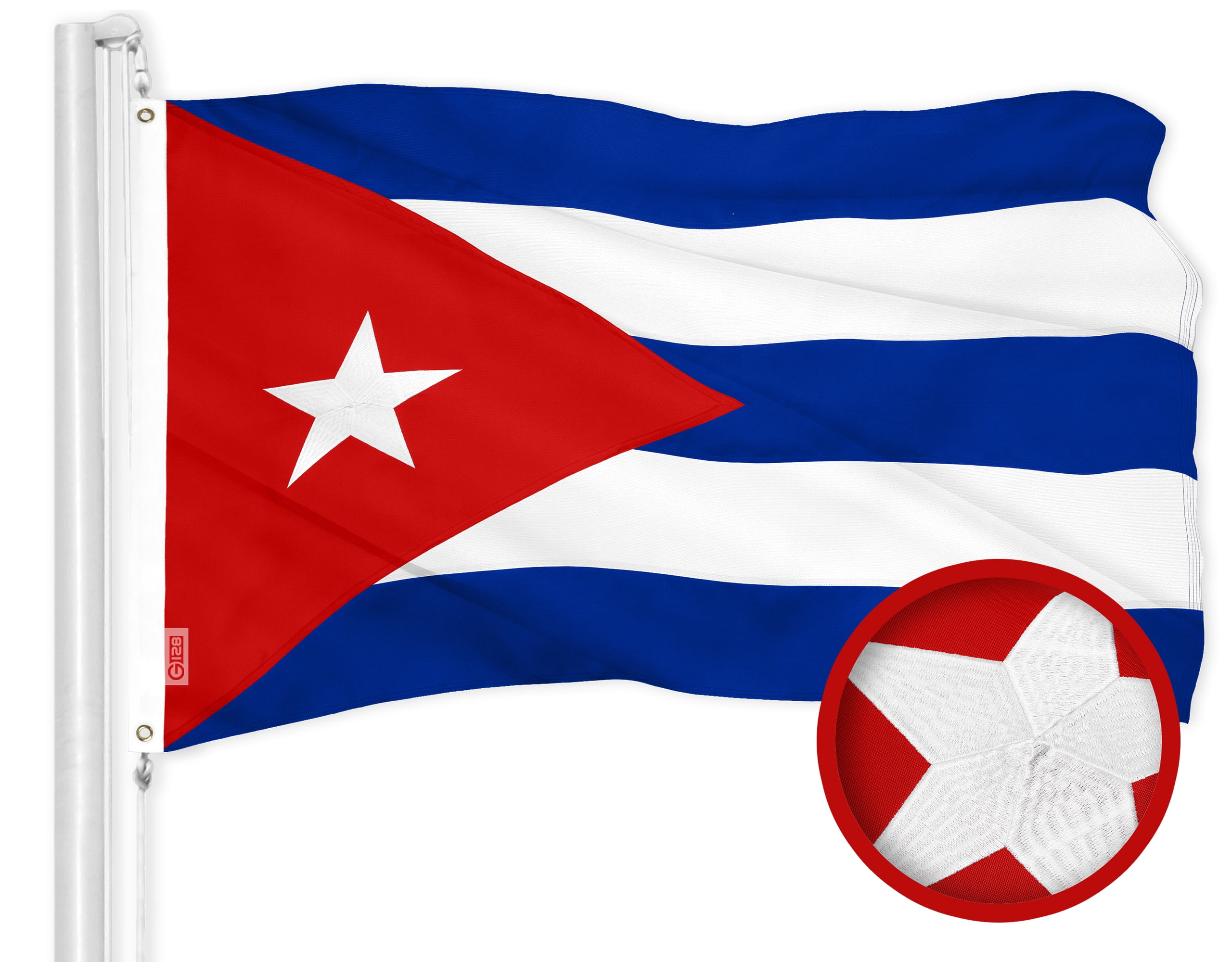 G128 Cuba Cuban Flag | 3x5 Ft | ToughWeave Series Embroidered 300D ...