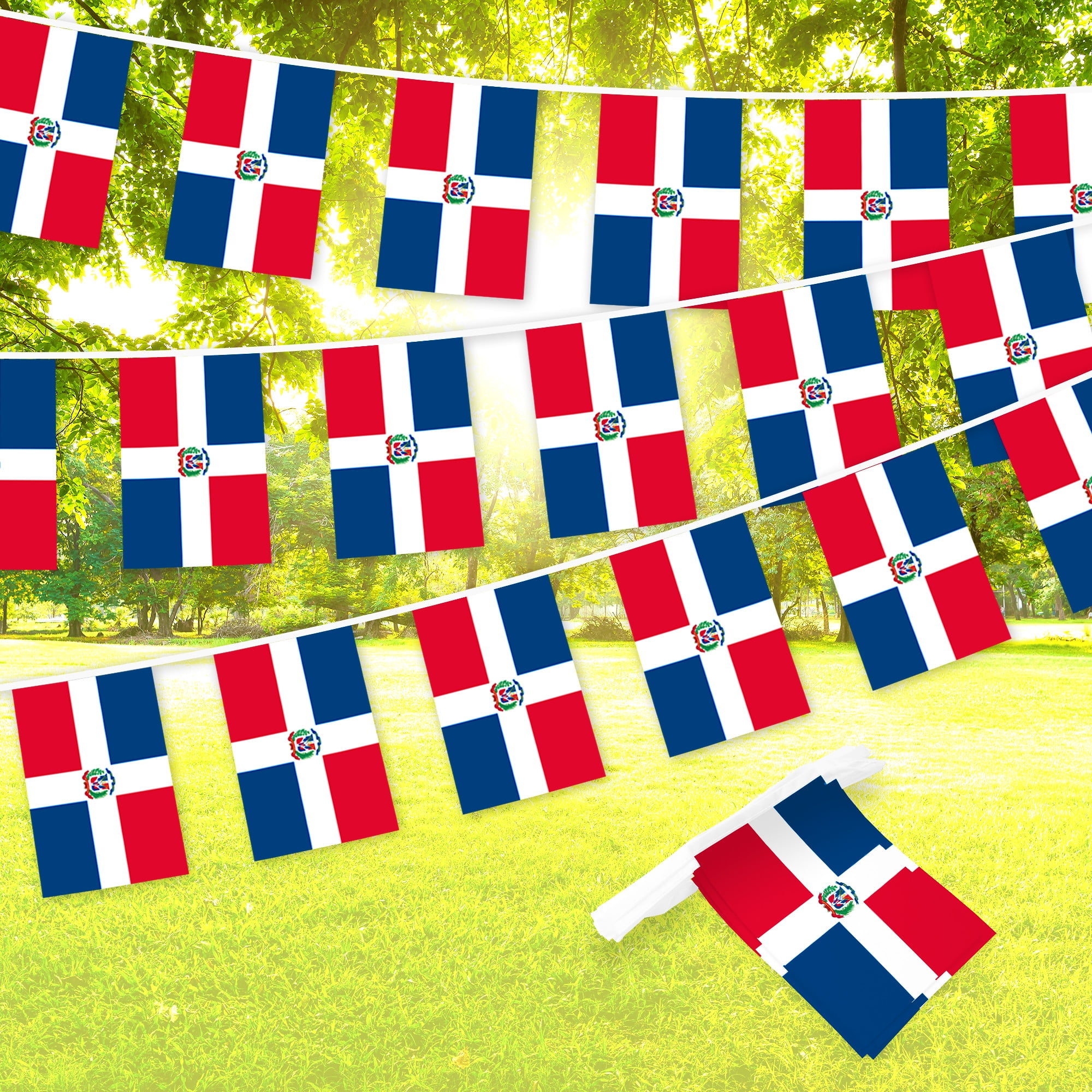 G128 Dominican Republic Bunting Banner | Flag 8.2 x 5.5 Inch, Full ...