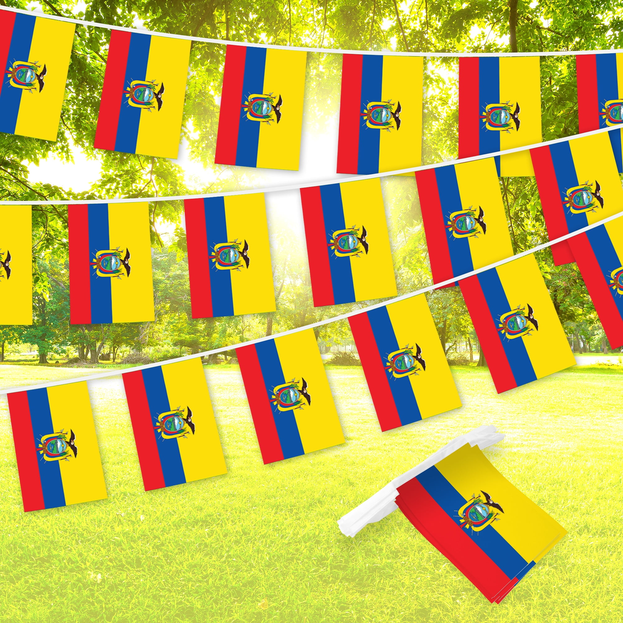 G128 Ecuador Ecuadorian Bunting Banner | Flag 8.2 x 5.5 Inch, Full ...