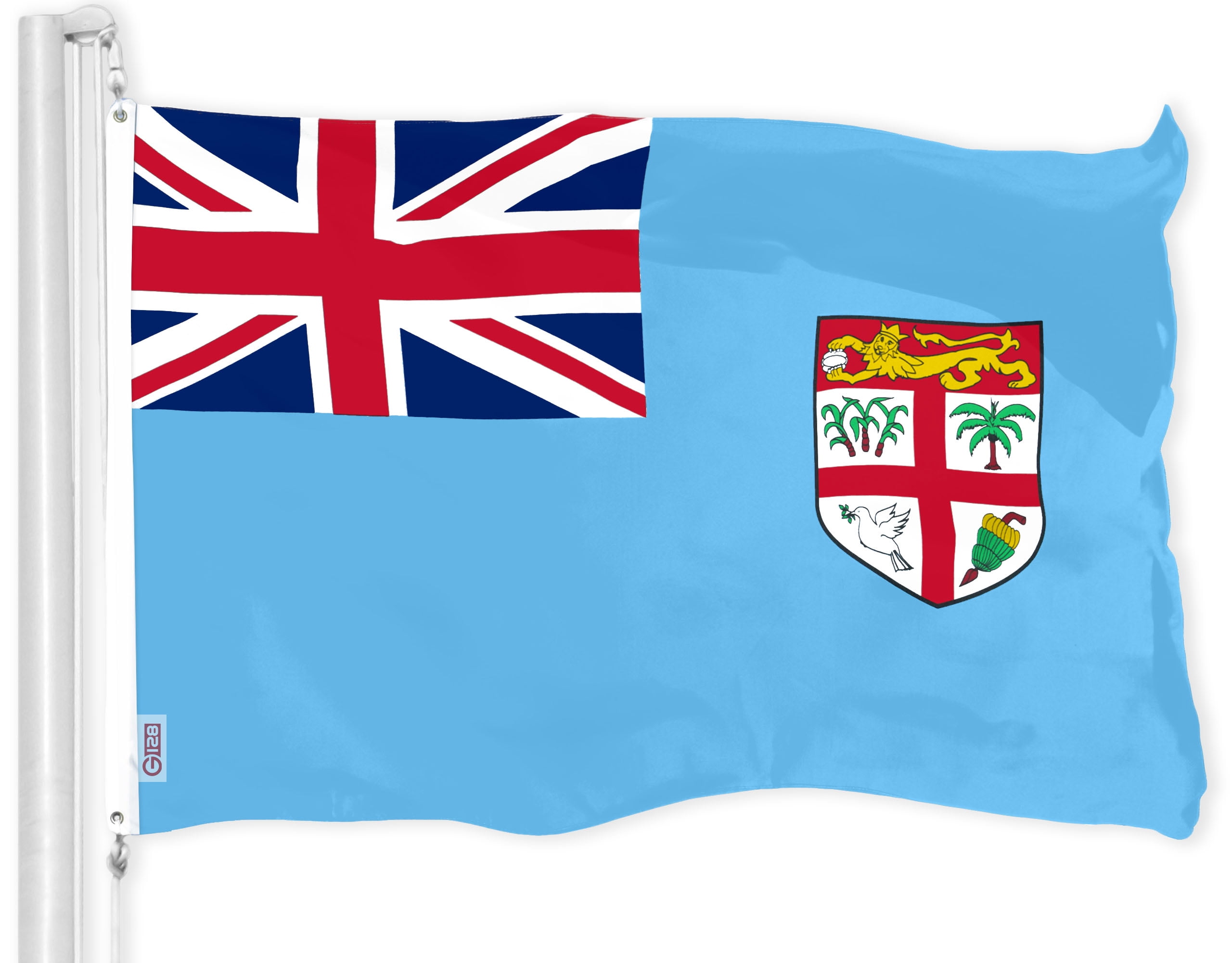 G128 Fiji Fijian Flag | 3x5 Ft | LiteWeave Pro Series Printed 150D ...