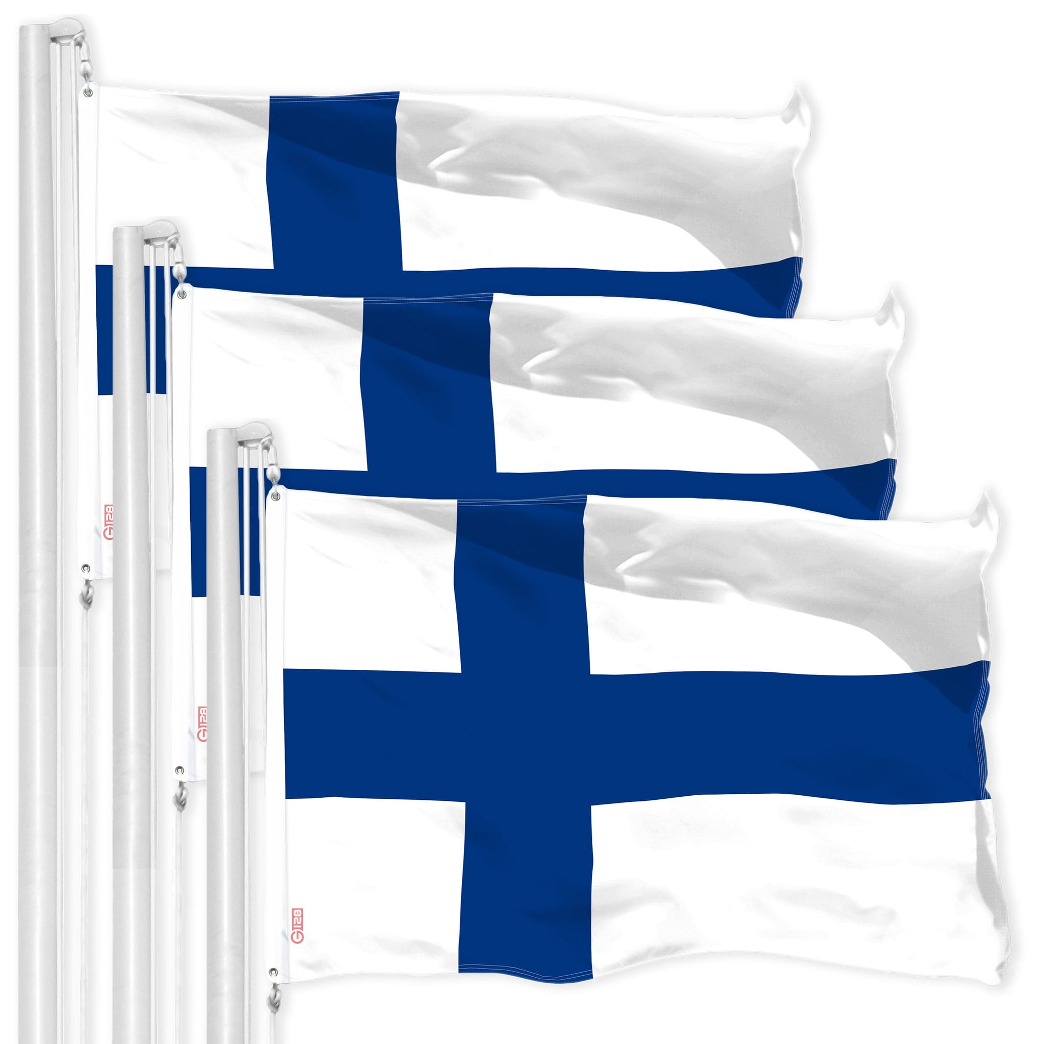 G128 Finland Finnish Flag 3x5FT 3-Pack Printed 150D Polyester - Walmart.com