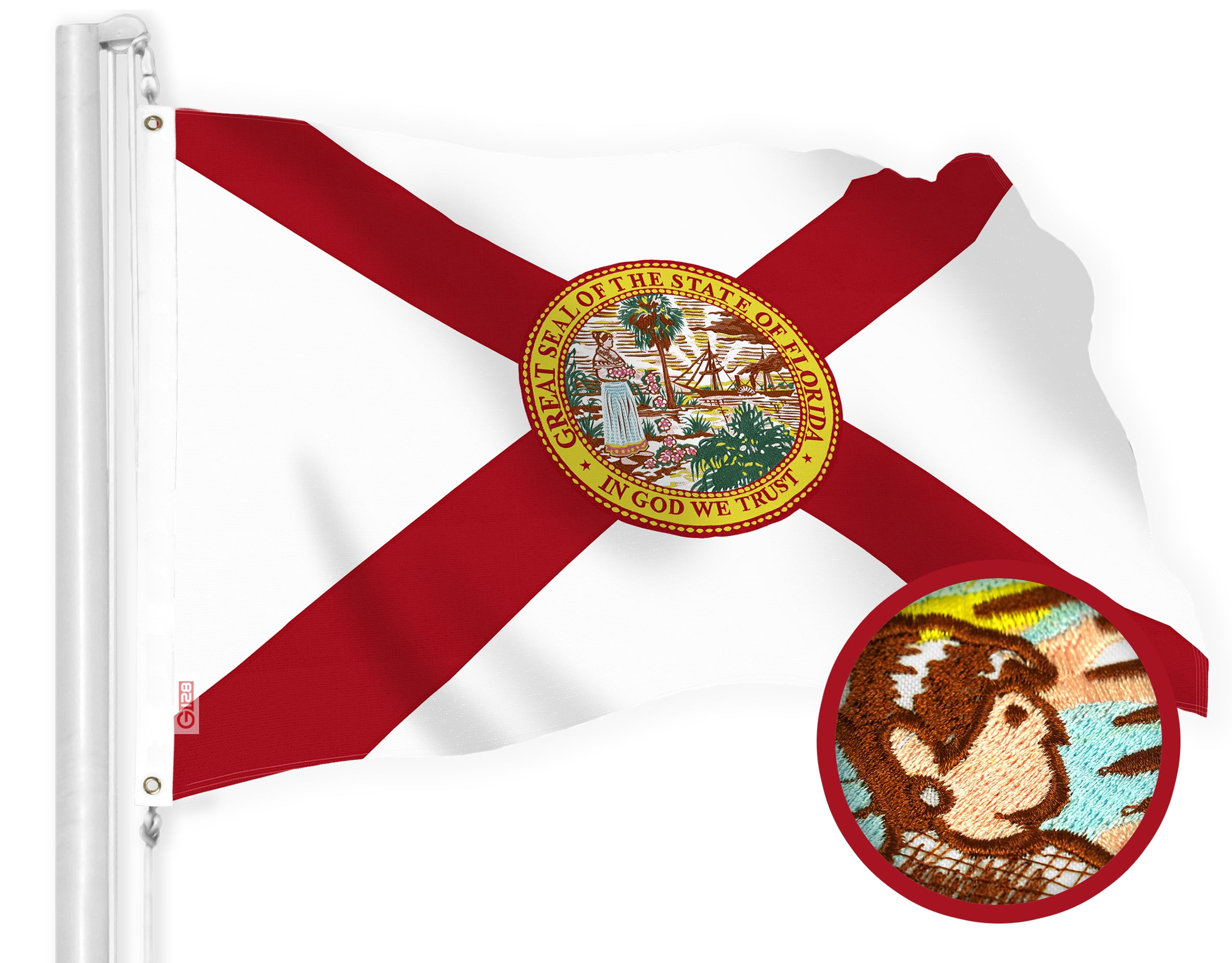G128 Florida FL State Flag | 3x5 Ft | StormFlyer Series Embroidered ...