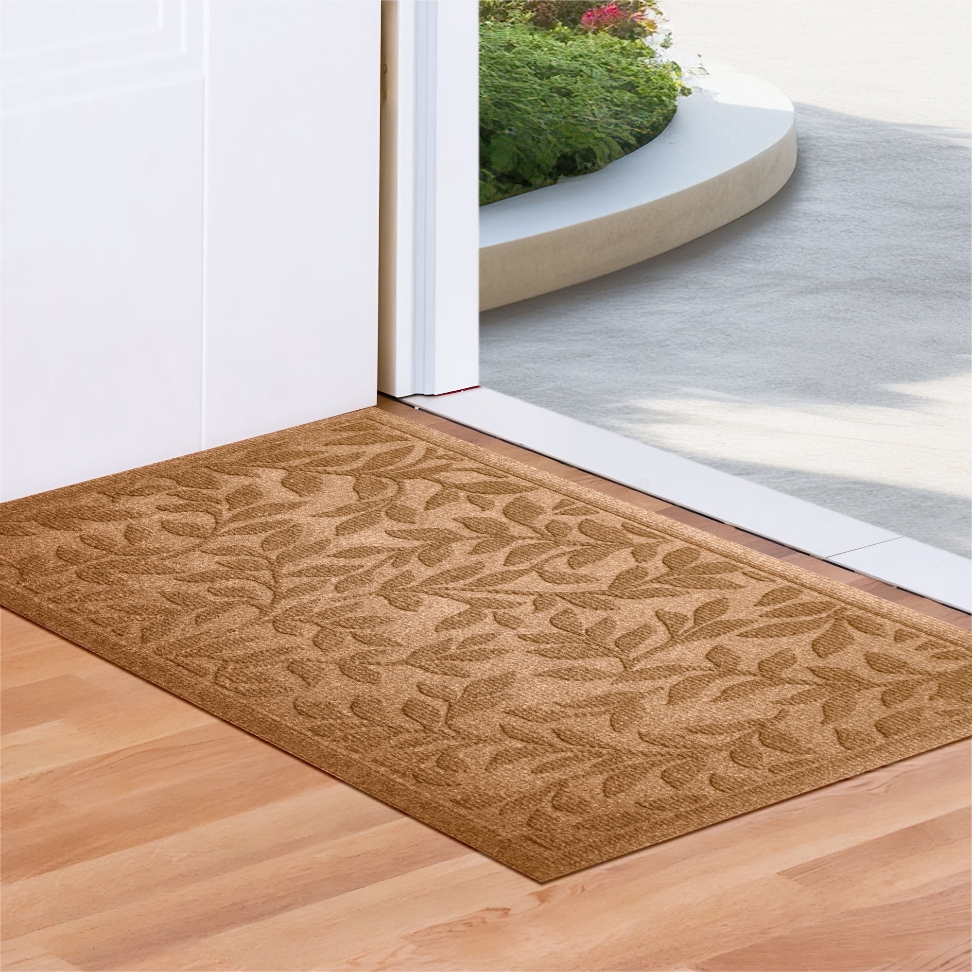 G128 17x29.5in Brown Leaves Welcome Mat, Sturdy Outdoor/Indoor Front ...