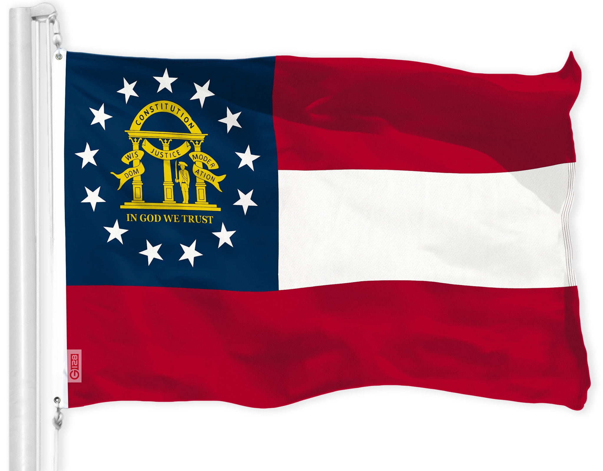 G128 Georgia State Flag 150D Quality Polyester 3x5 ft Printed Brass ...