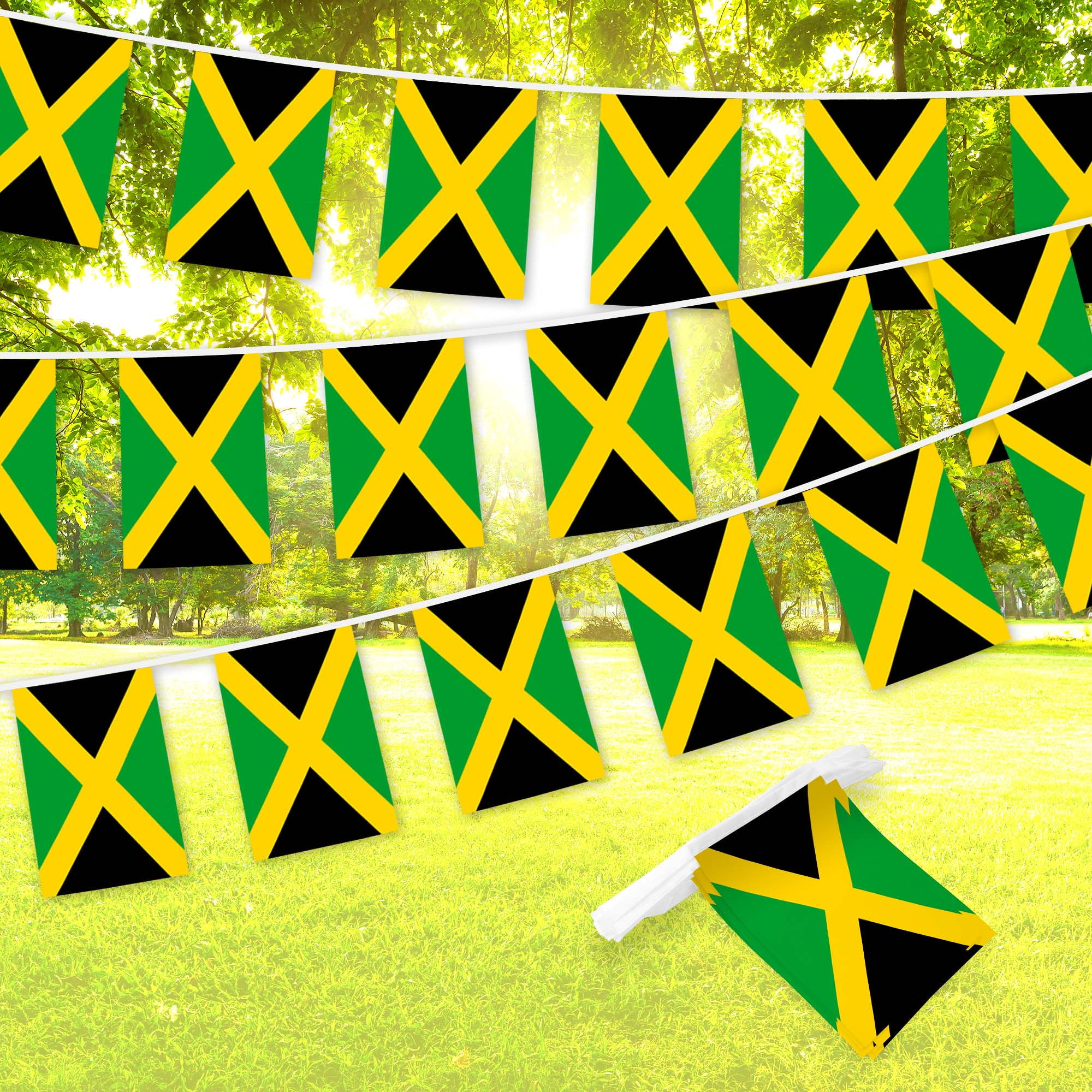 G128 Jamaica Jamaican Bunting Banner | Flag 8.2 x 5.5 Inch, Full String ...