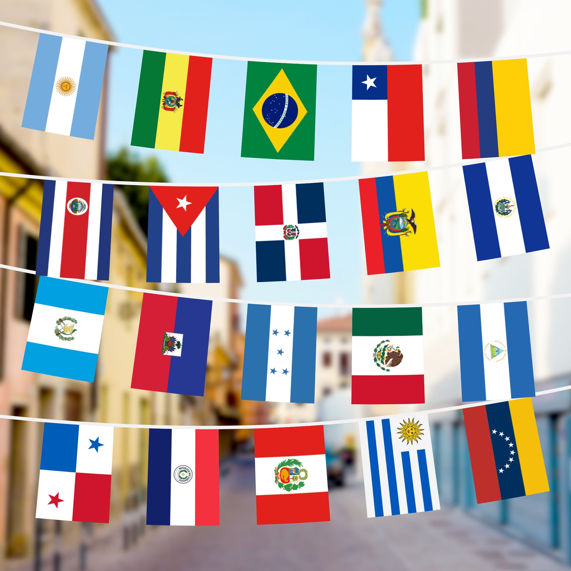 G128 Latin America 20 Countries Bunting Banner | Flag 12 x 18 Inch ...