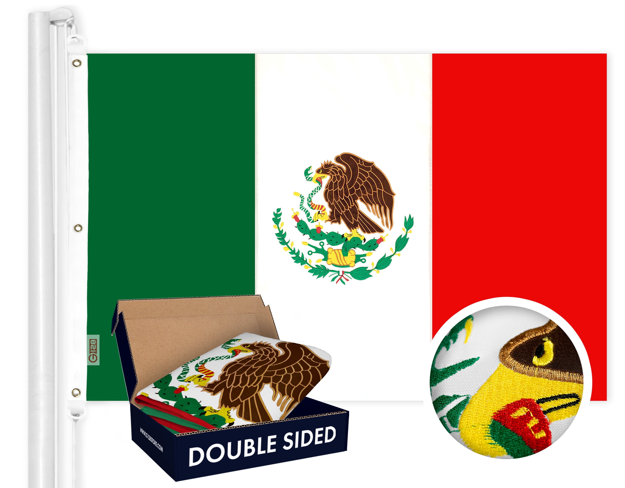 G128 Mexico Mexican Flag | 5x8 Ft | Double ToughWeave Series Double ...