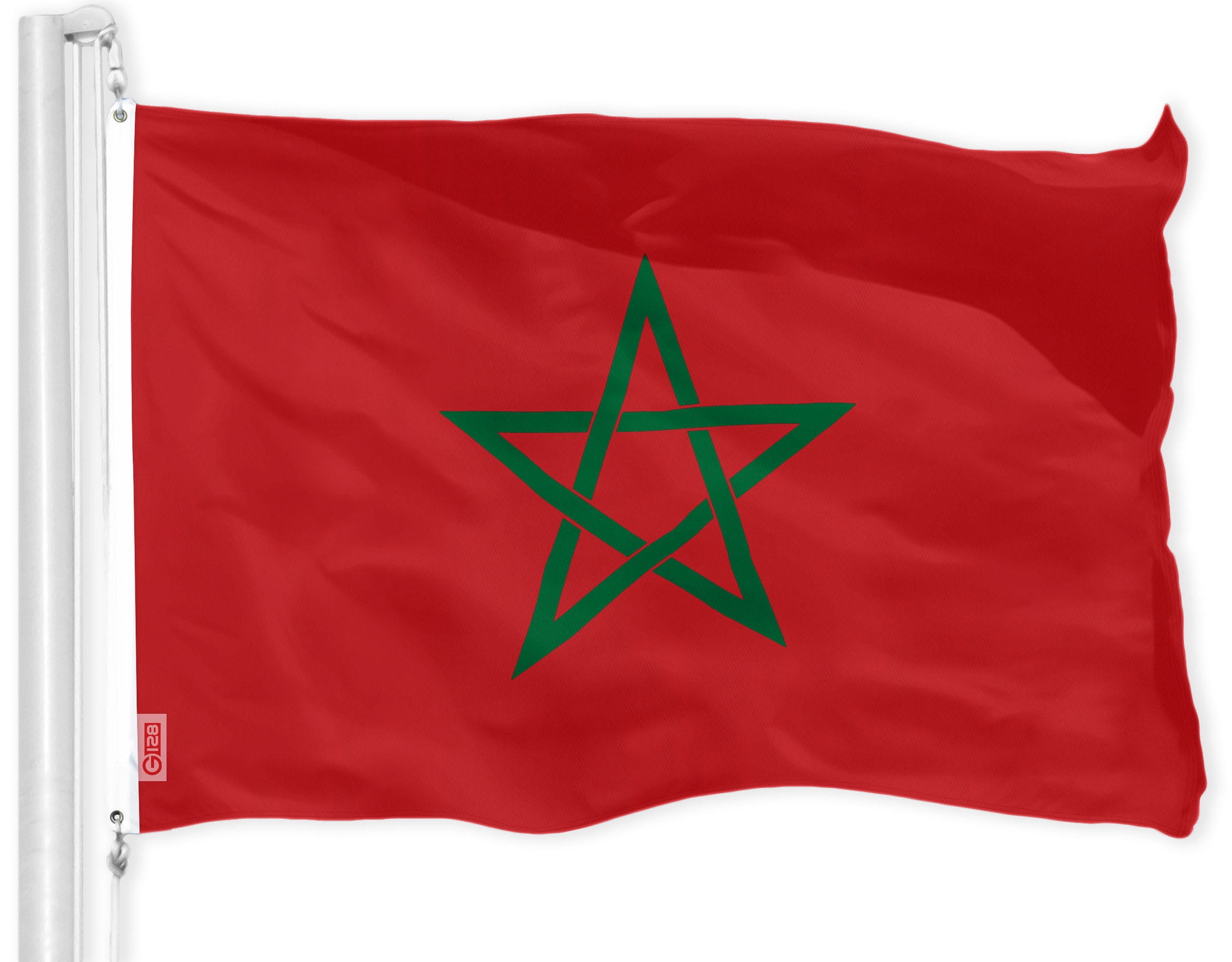 G128 - Morocco Moroccan Flag 3x5 ft Printed Brass Grommets 150D Quality ...