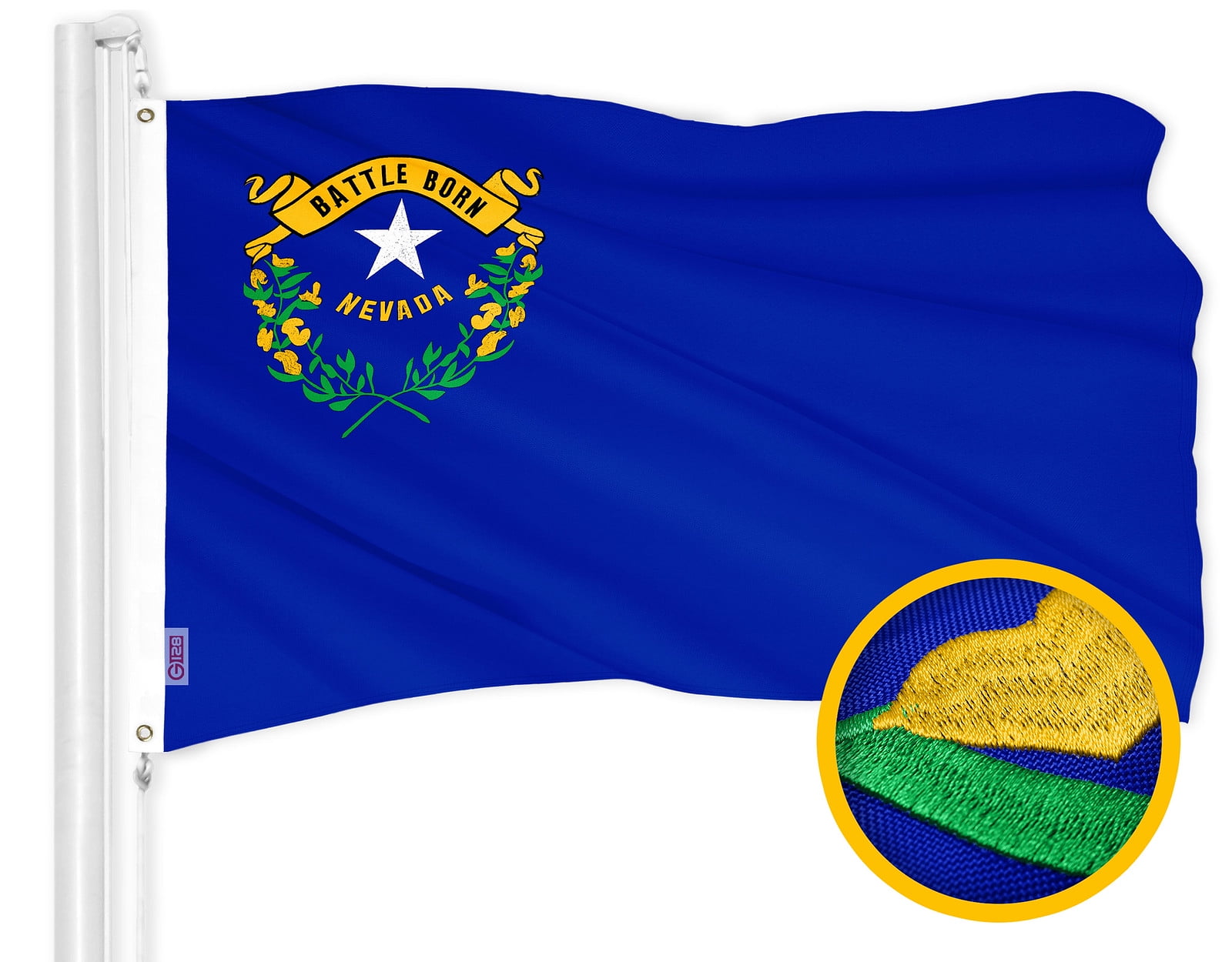 G128 Nevada State Flag | 3x5 Ft | ToughWeave Series Embroidered 300D ...