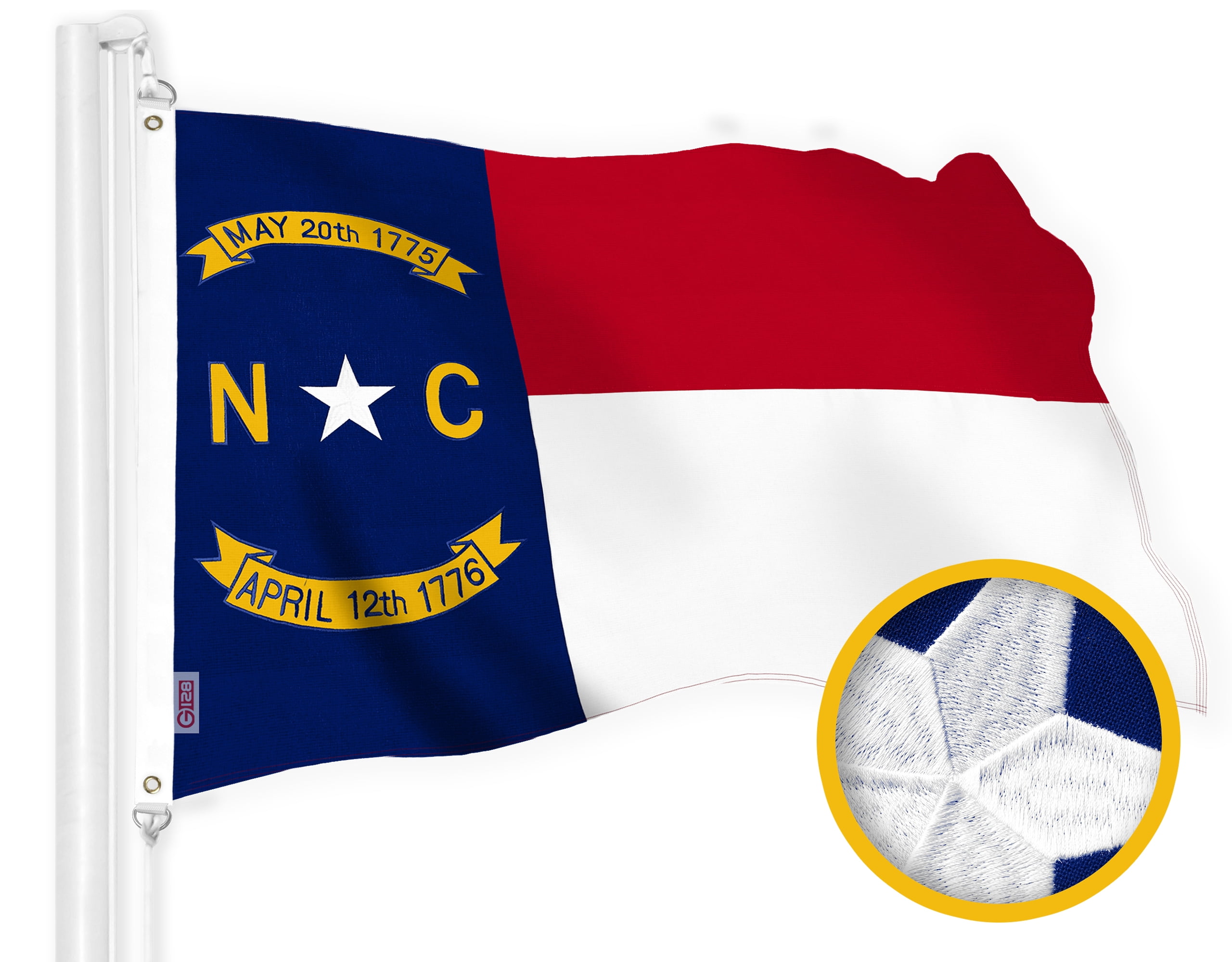 G128 North Carolina State Flag | 3x5 Ft | StormFlyer Series Embroidered ...