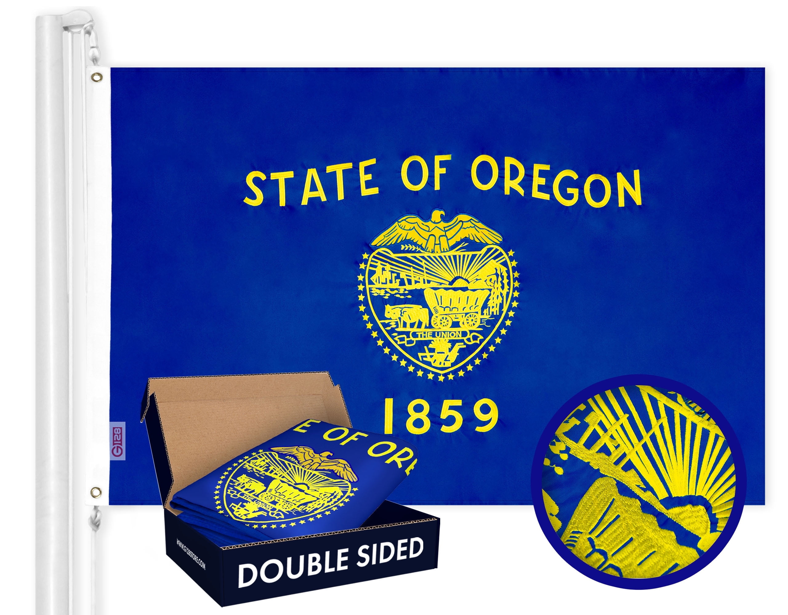 G128 Oregon OR State Flag | 3x5 Ft | Double ToughWeave Series Double ...
