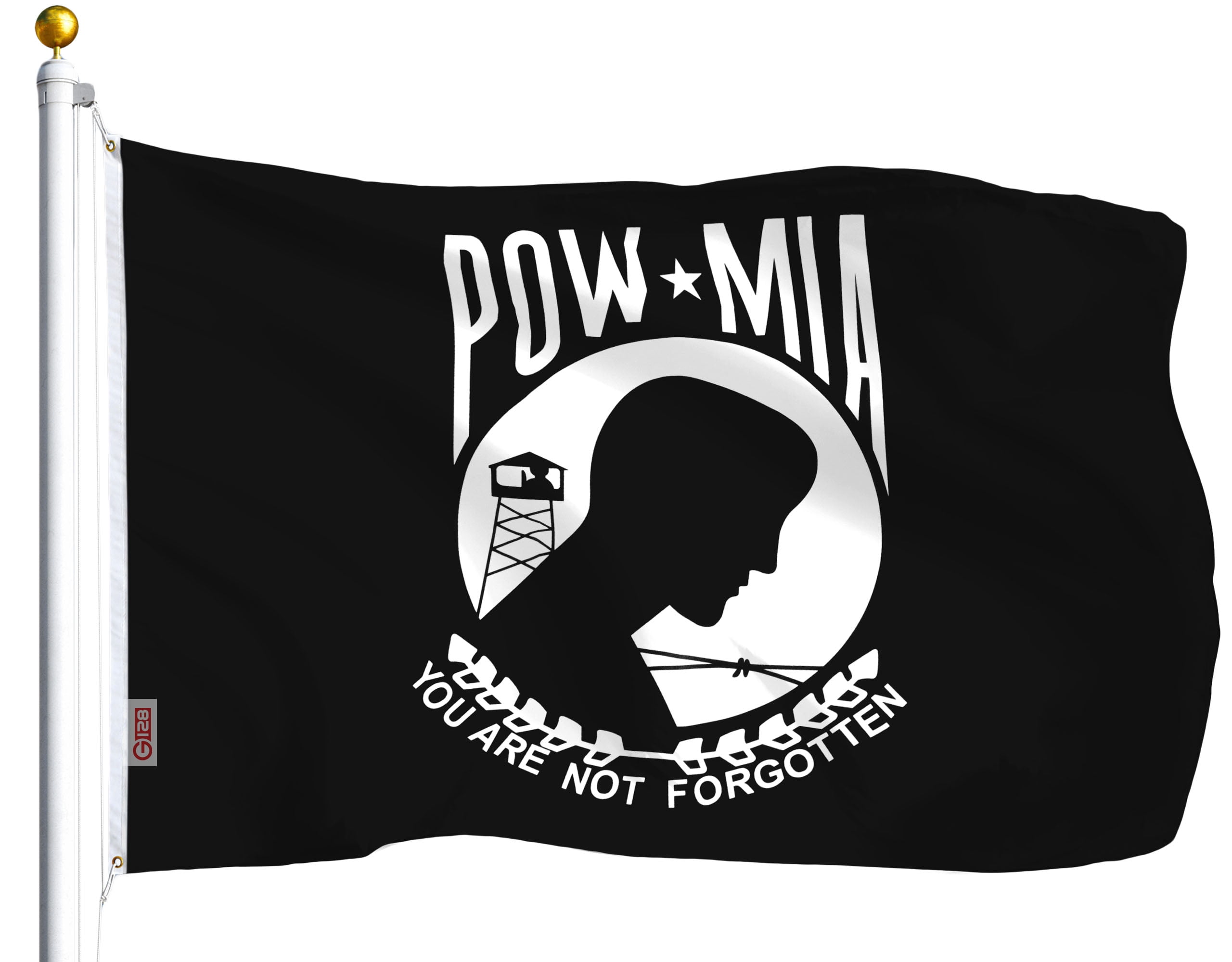 G128 Standard Size POW-MIA Black Flag, You are Not Forgotten Prisoner ...