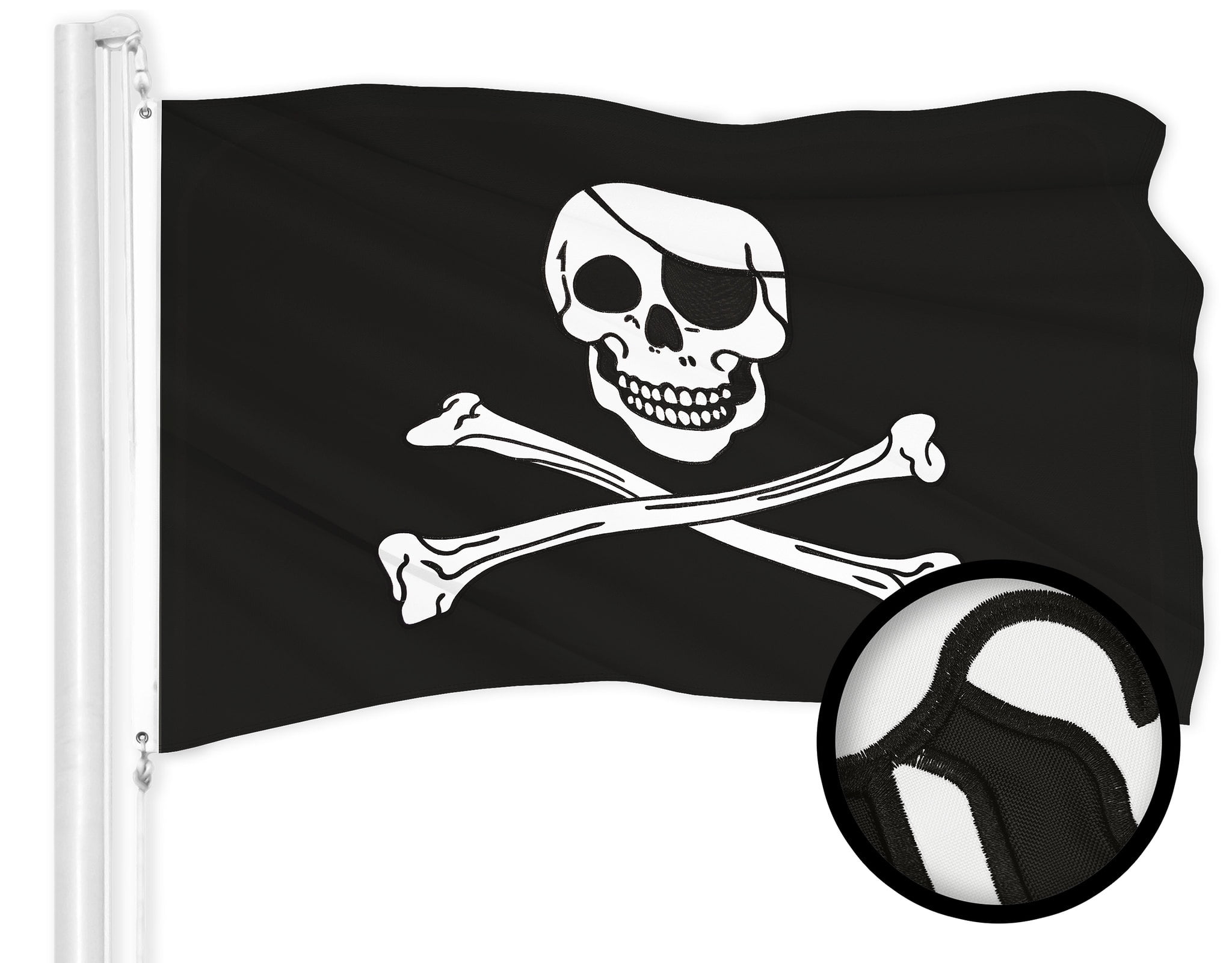 G128 Pirate Jolly Roger Bones Flag | 2x3 Ft | ToughWeave Series ...
