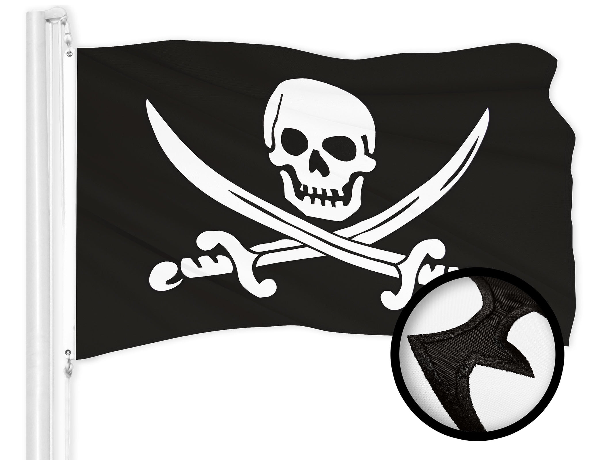 G128 Pirate Jolly Roger Swords Flag | 3x5 Ft | ToughWeave Series ...